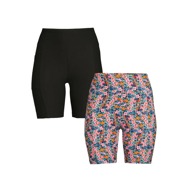 No Boundaries Women's Juniors High Rise Bike Shorts, 2 Pack, Sizes XS-XXXL - Walmart.com