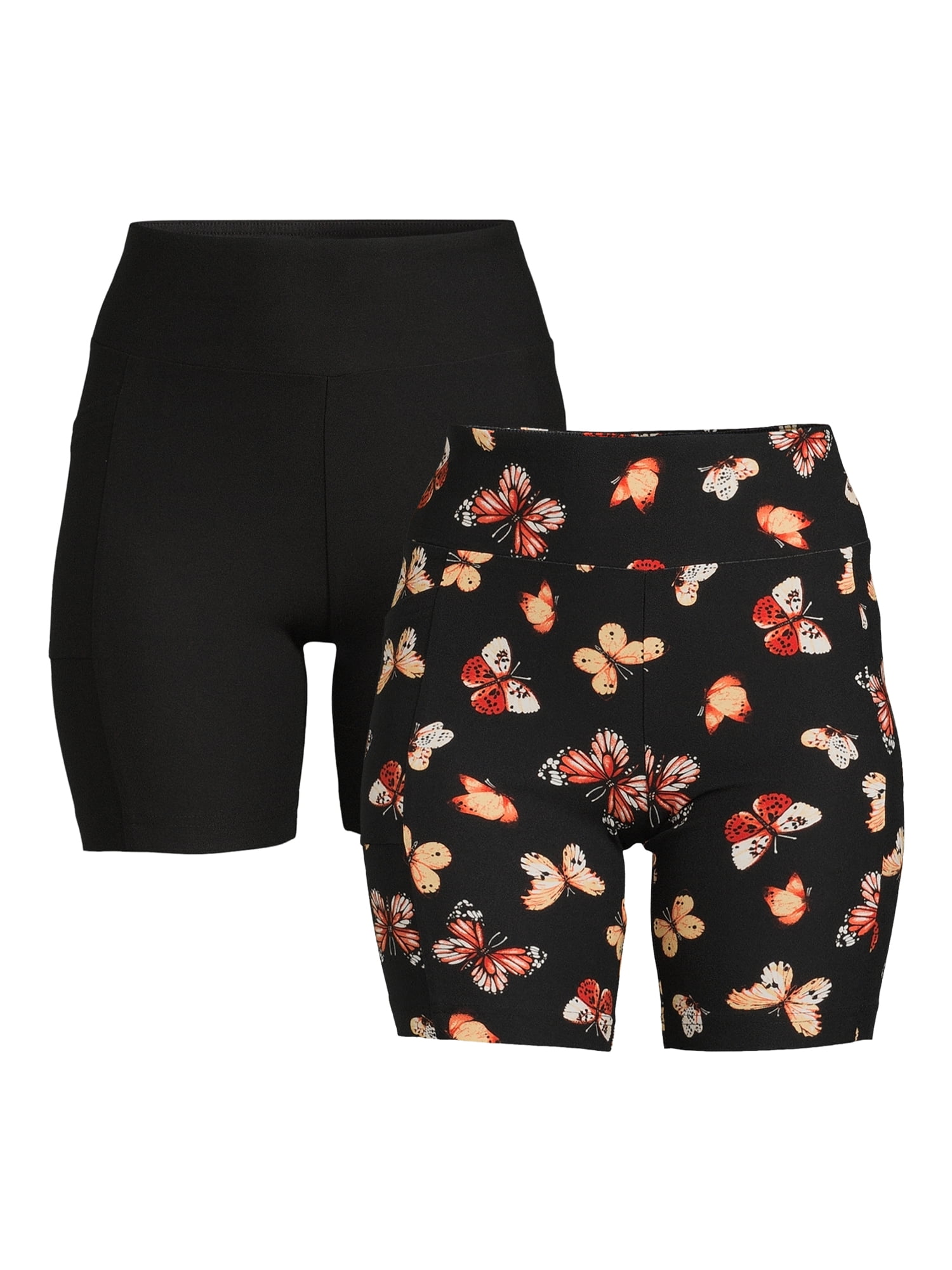 No Boundaries Women's Juniors High Rise Bike Shorts, 2 Pack, Sizes XS-XXXL - Walmart.com