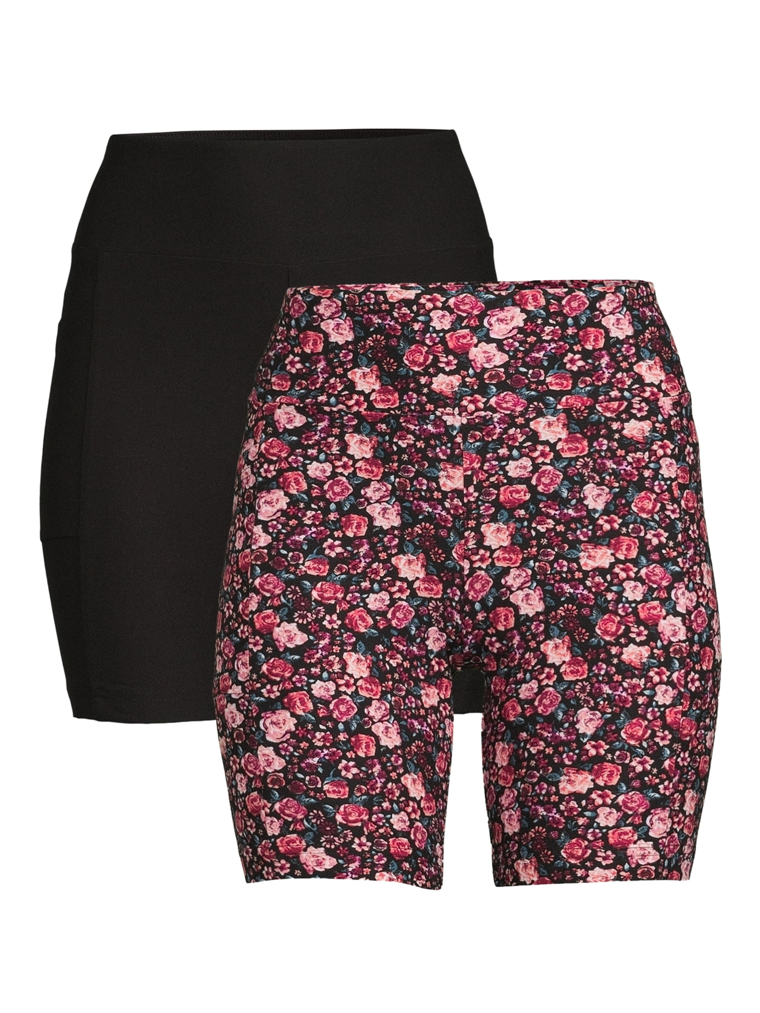 No Boundaries Women's Juniors High Rise Bike Shorts, 2 Pack, Sizes XS-XXXL - Walmart.com