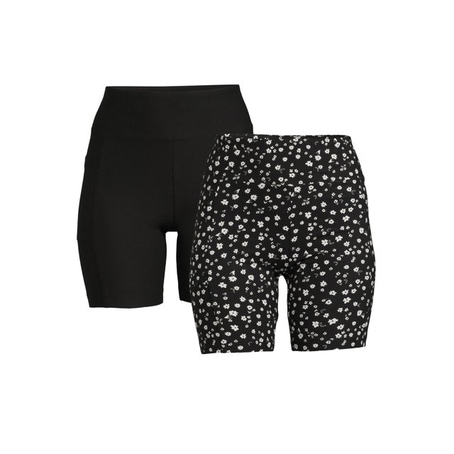 No Boundaries Women's Juniors High Rise Bike Shorts, 2 Pack, Sizes XS-XXXL - Walmart.com