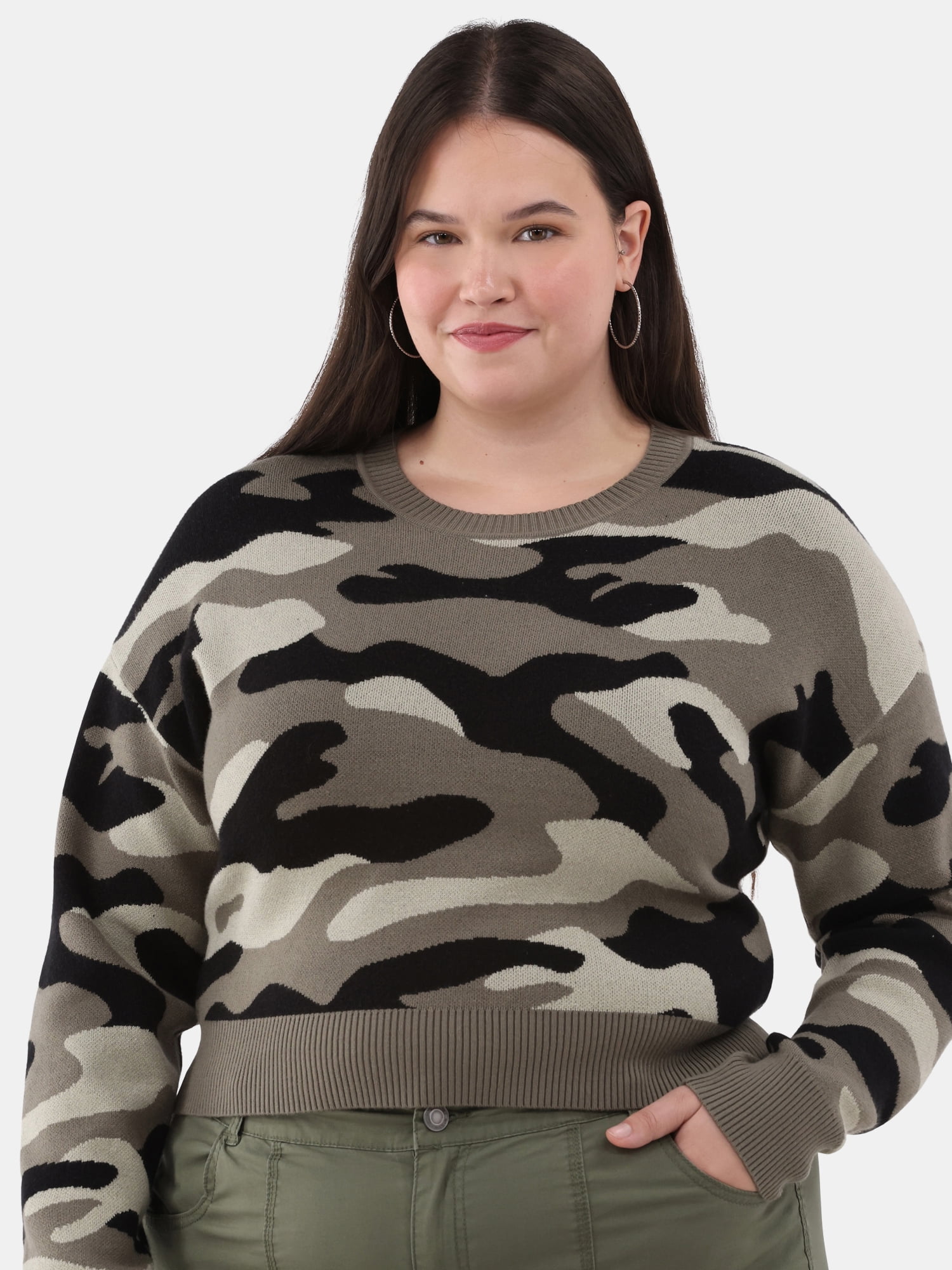 No Boundaries Jacquard Pullover Sweater, Midweight, Women’s and Women's ...