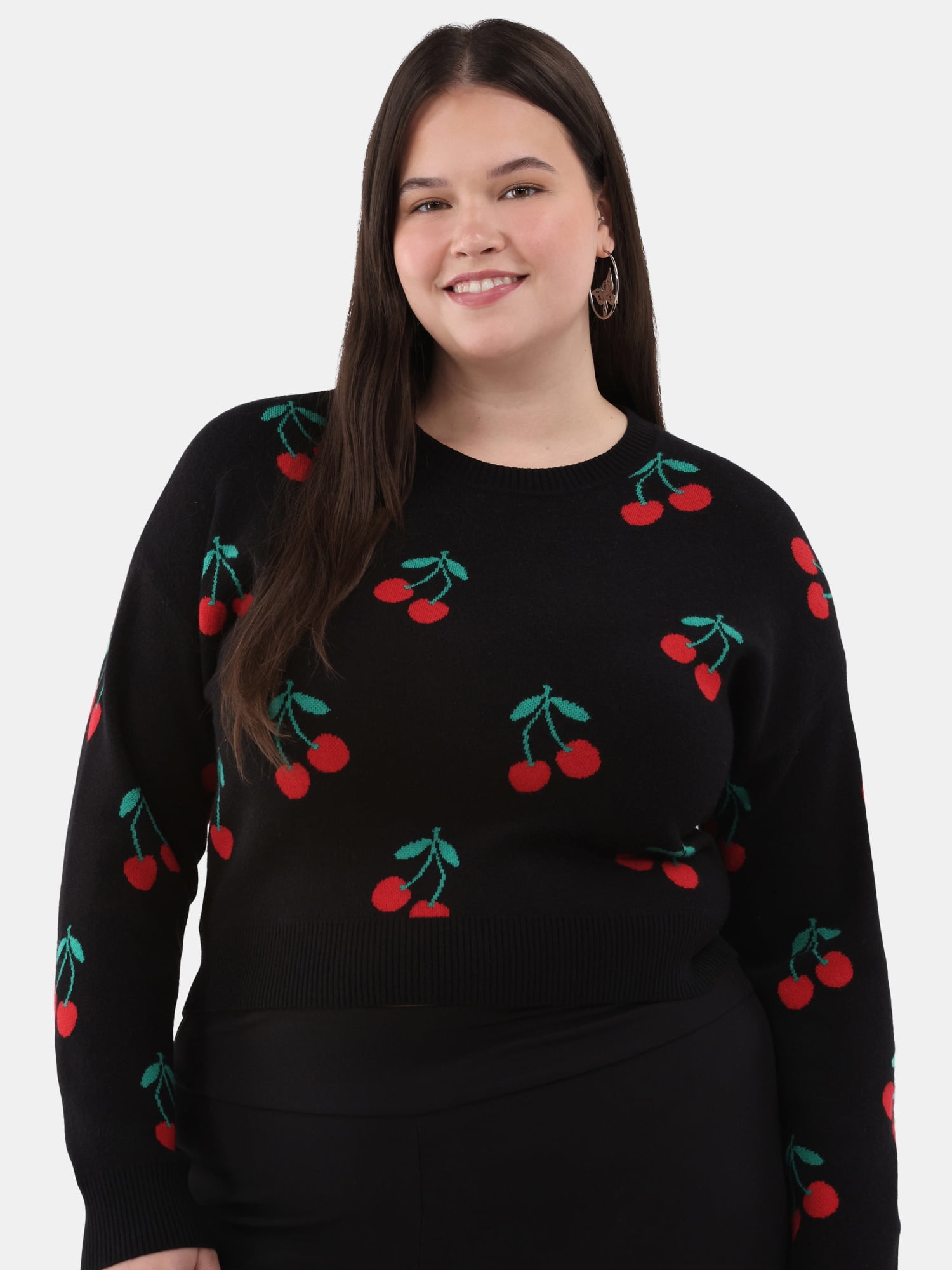 No Boundaries Jacquard Pullover Sweater, Midweight, Women’s and Women's ...