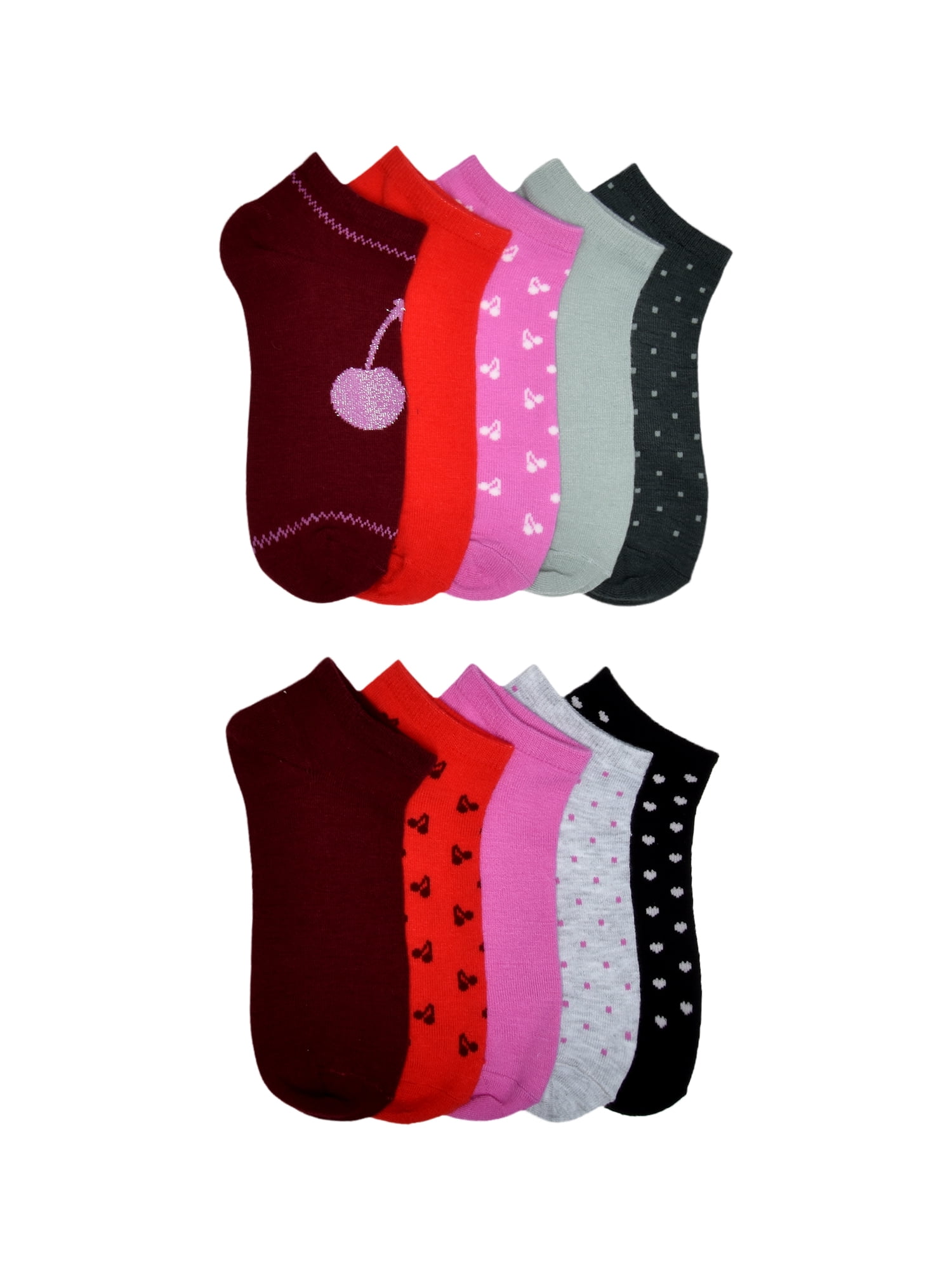 No Boundaries Womens Low-Cut Socks, 10-Pack, Sock Sizes 4-10 - Walmart.com