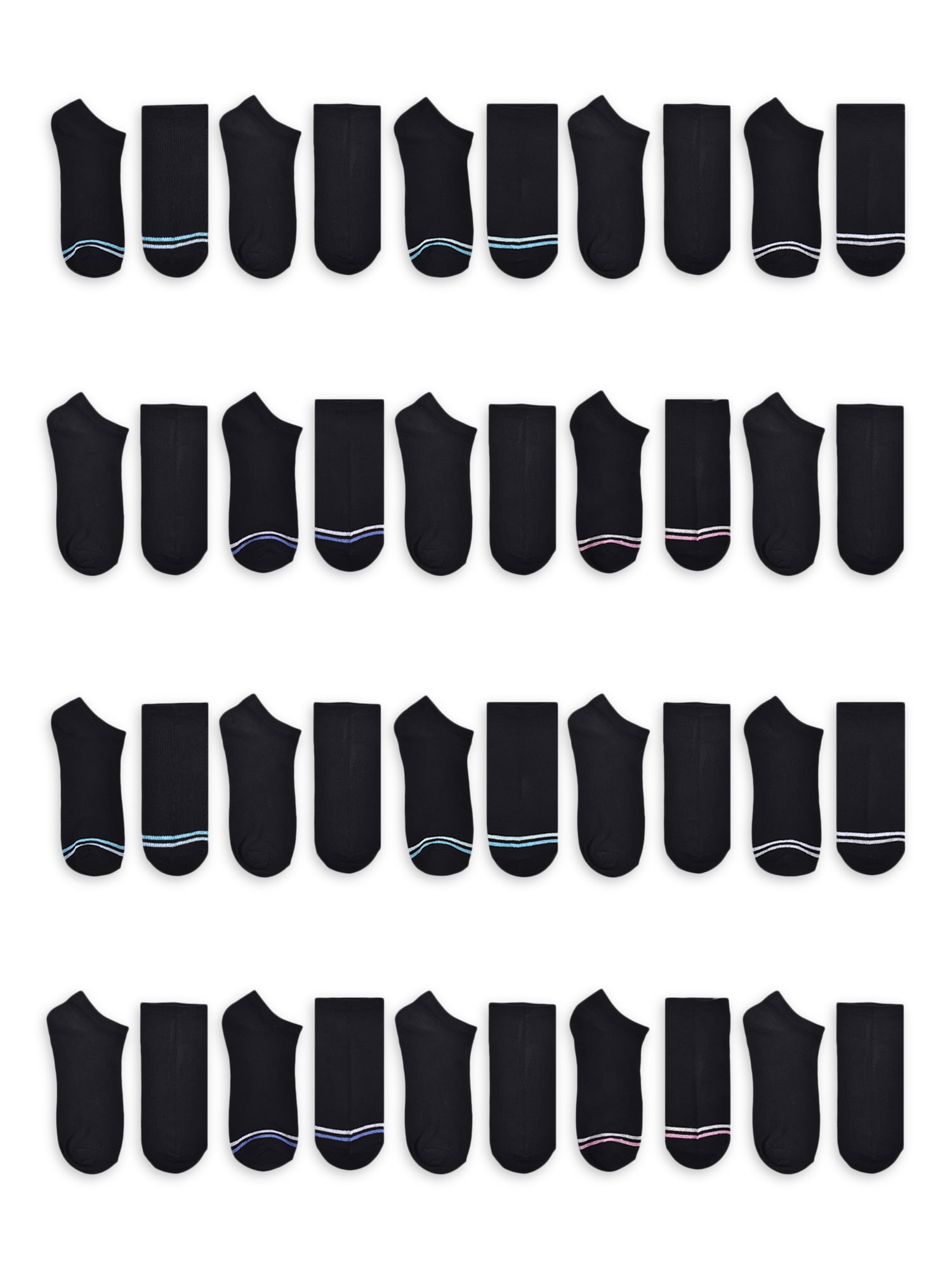 No Boundaries Women's Low Cut Socks, 20-Pack, Shoe Size 4-10 - Walmart ...