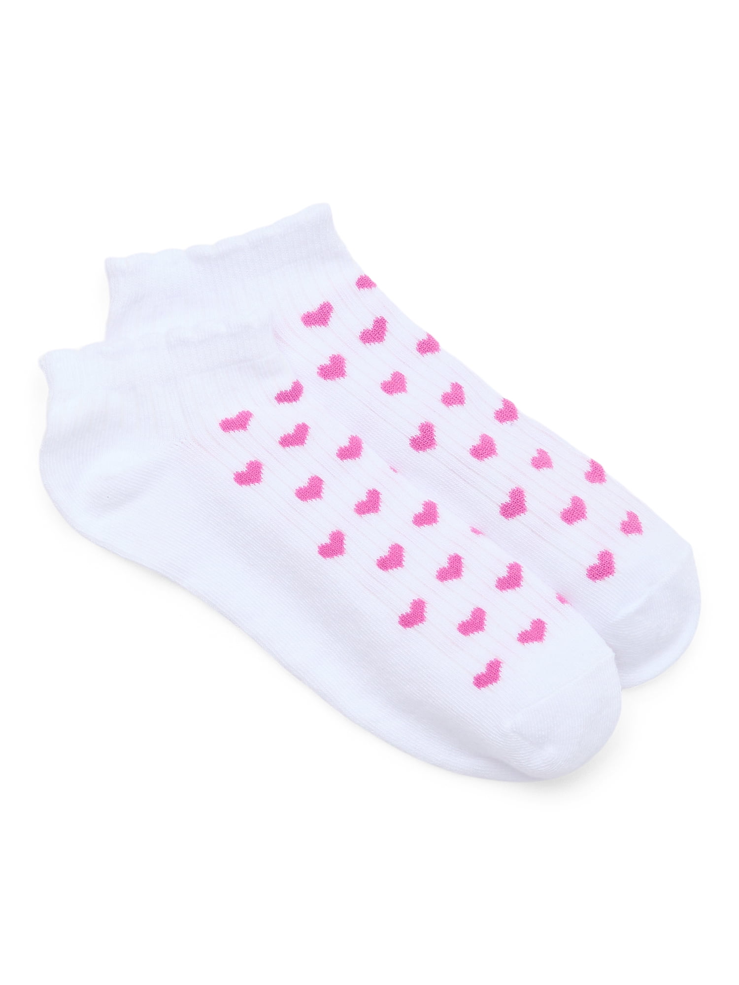 No Boundaries Women's Low Cut Socks with Scallop Welt, 1 Pack, Size 4 ...
