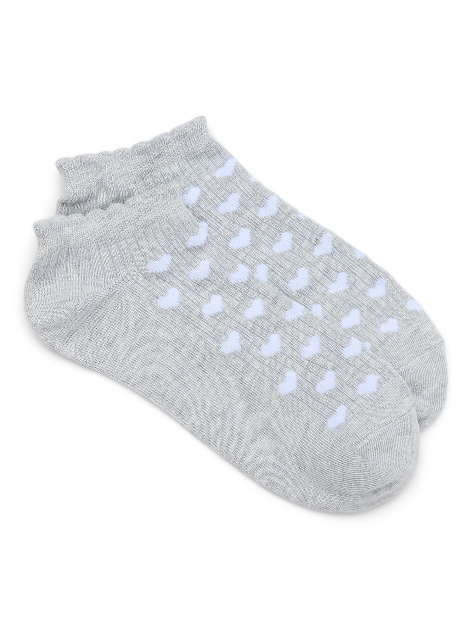 No Boundaries Women's Low Cut Socks with Scallop Welt, Soft Yarn ...