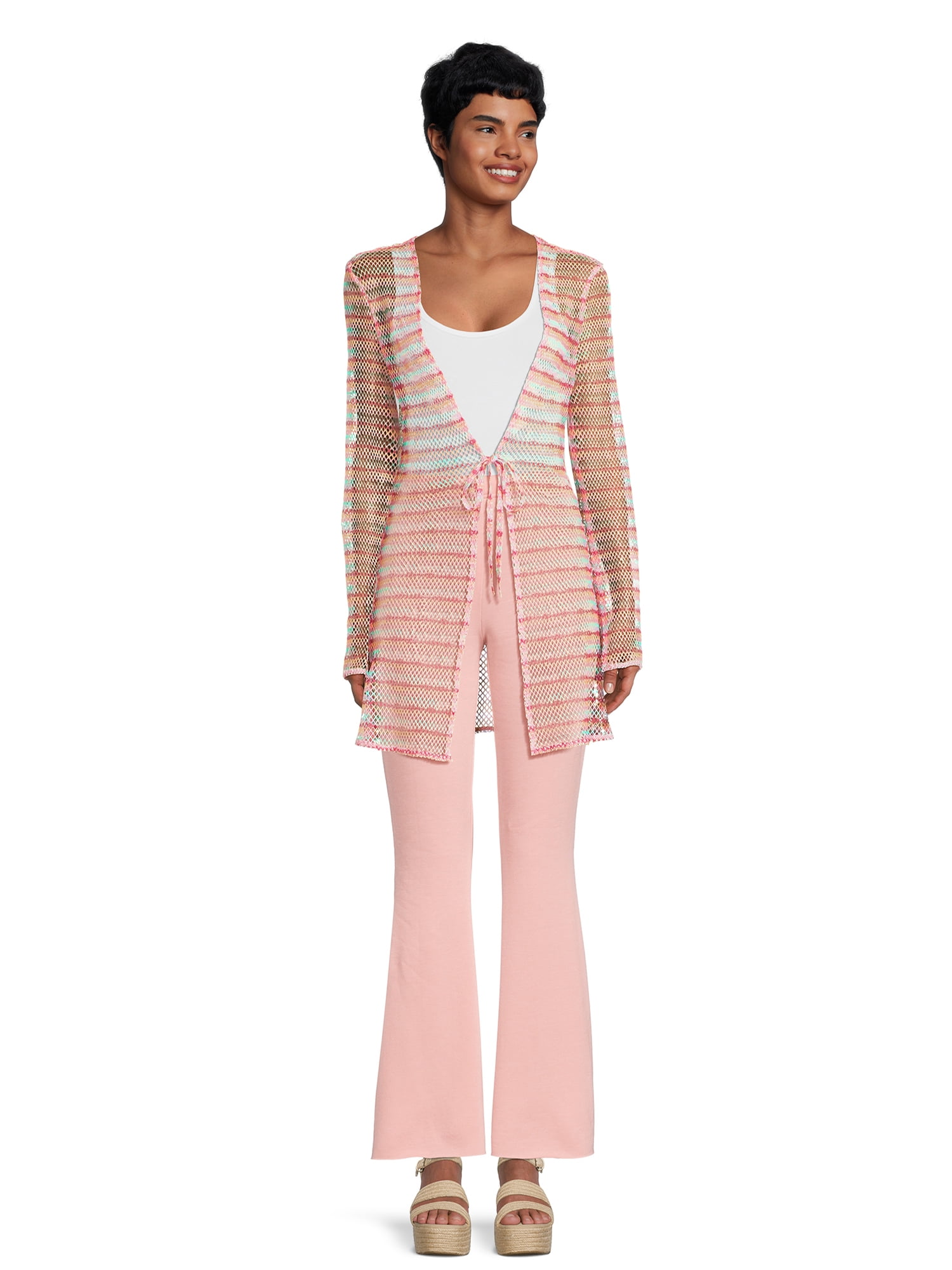 No Boundaries Women's Mesh Layering Piece with Long Sleeves, Sizes S ...