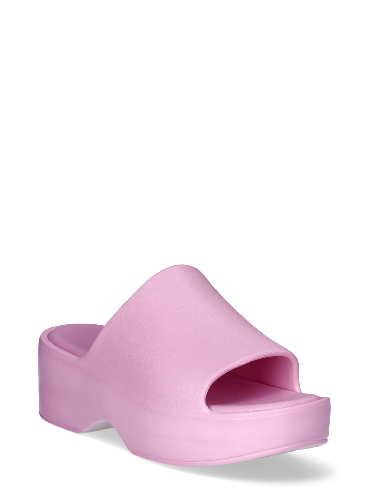No Boundaries Women’s Mid-Heel Slinky Slide Sandals, Sizes 6-11 ...