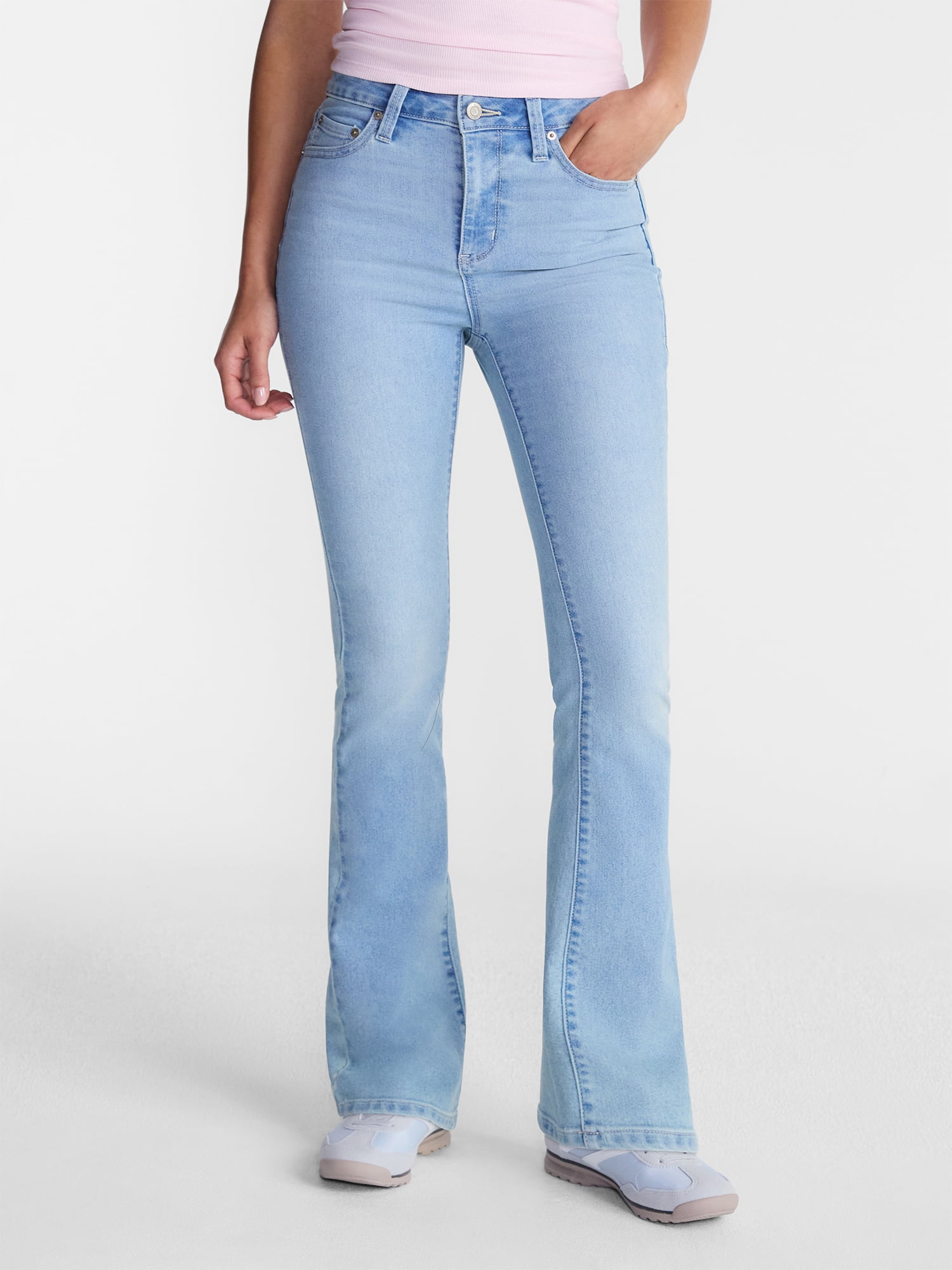 No Boundaries Stretch Denim Bootcut Jeans, 32" Inseam, Women's and Plus ...