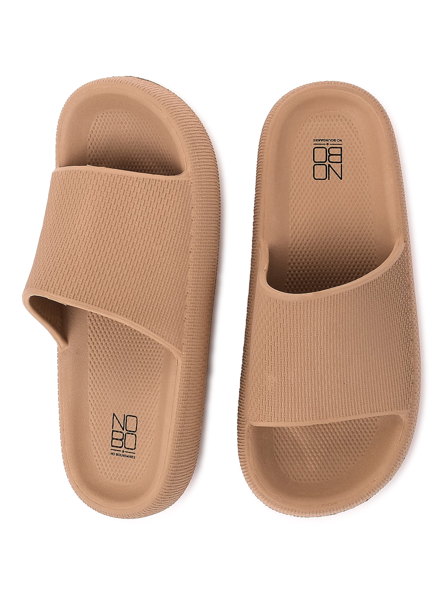 No Boundaries Women's Comfy Pillow Slide Sandals, Colorful, Ventilated ...