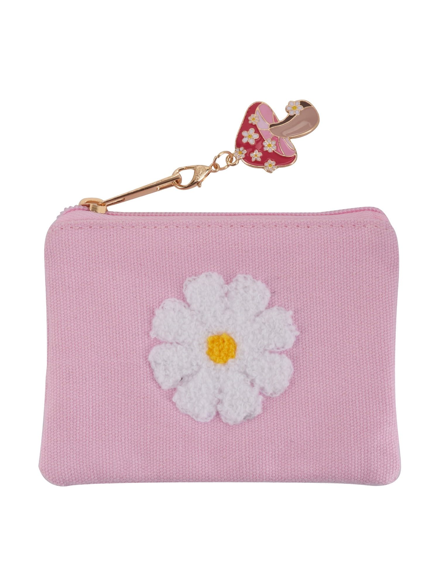 No Boundaries Pink Daisy Coin Bag - Cute Daisy Patch - Walmart.com