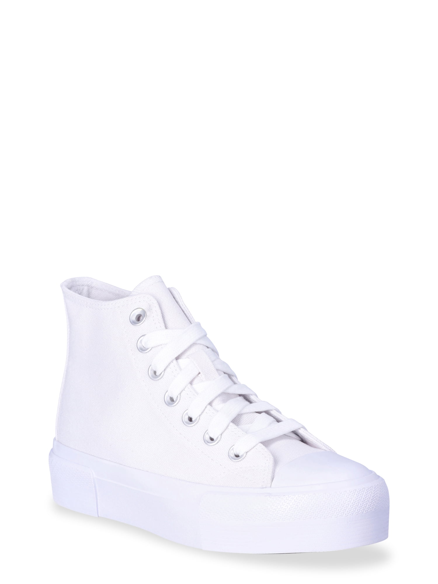 No Boundaries Women's Canvas Hi Top Sneakers with Memory Foam Insole ...
