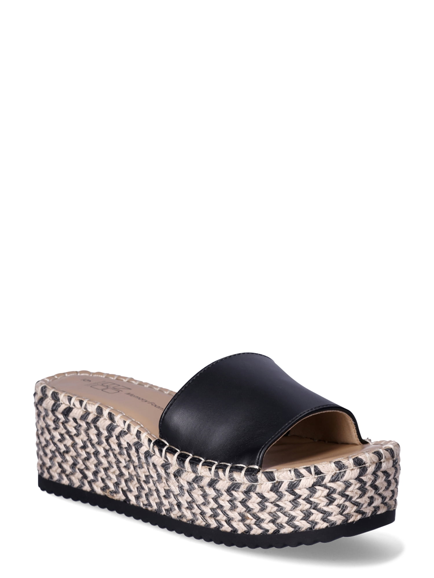 No Boundaries Women's Platform Mid-Heel Slide Sandals - Walmart.com