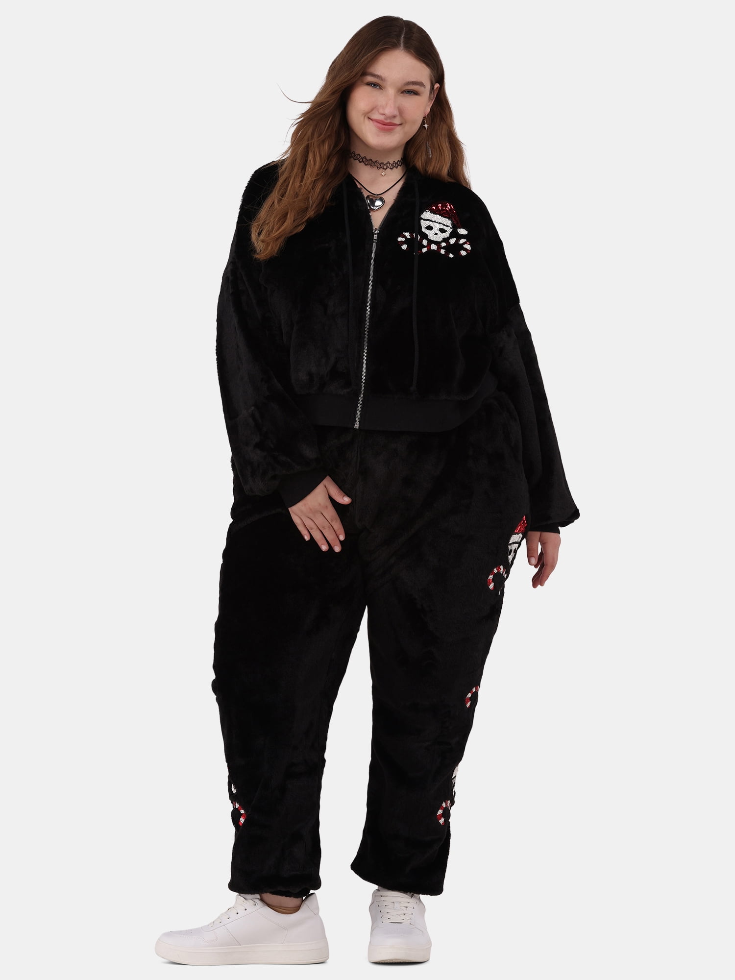 No Boundaries Faux-Fur Christmas Track Suit, 2-Piece, Women's and Women ...