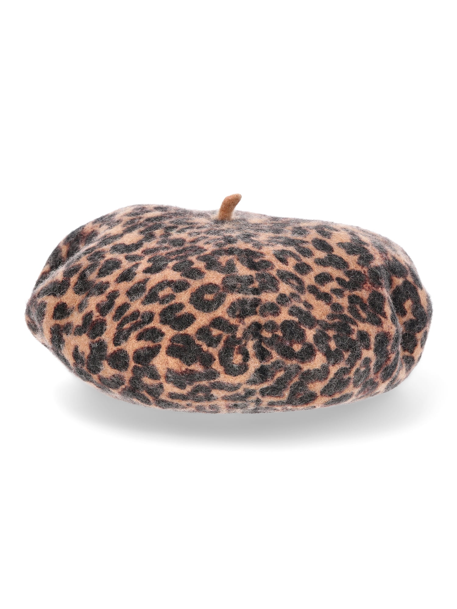 No Boundaries Women's Print Beret, One Size, Leopard - Walmart.com