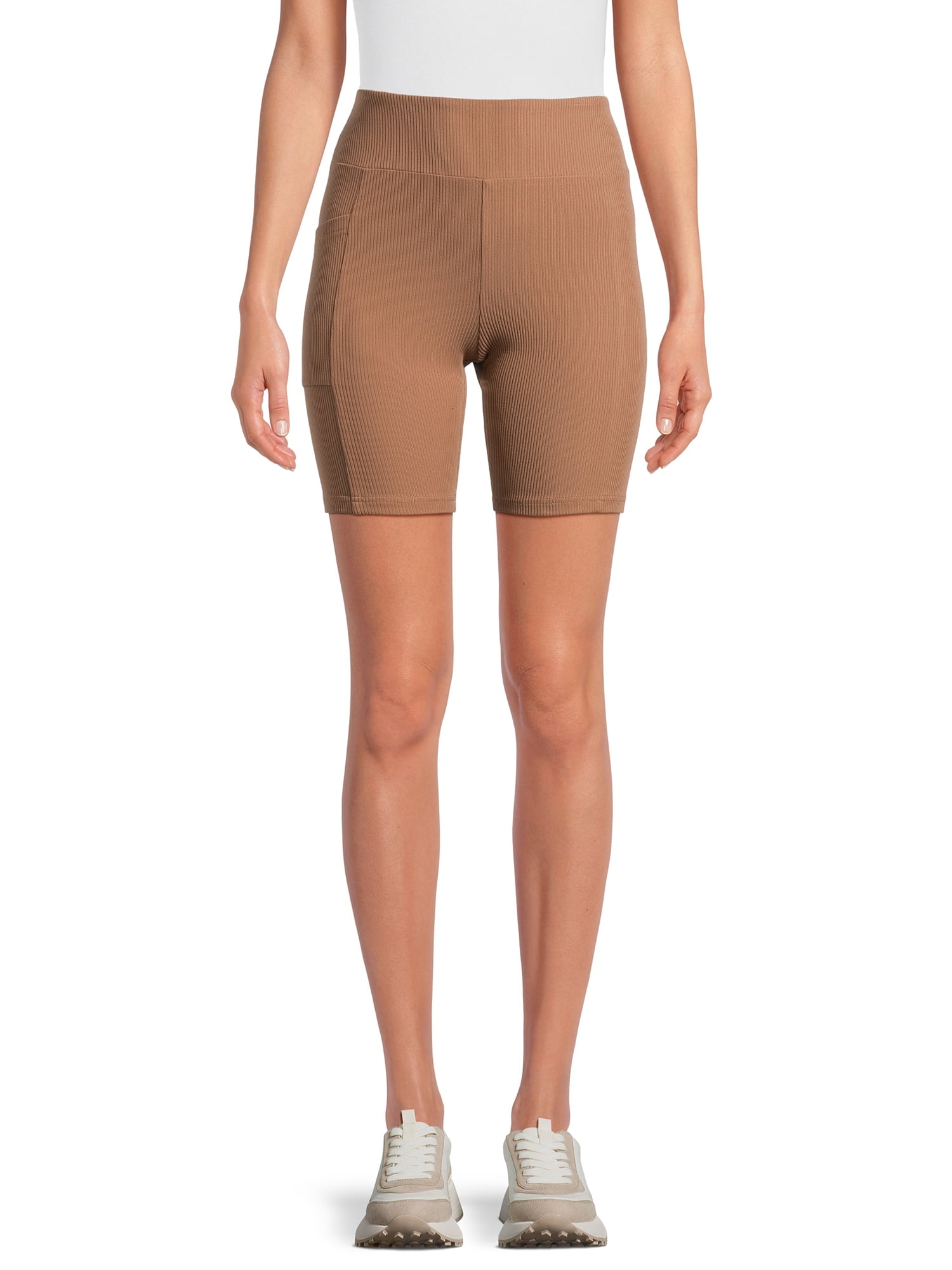No Boundaries Women's Rayon Ribbed Bike Shorts - Walmart.com