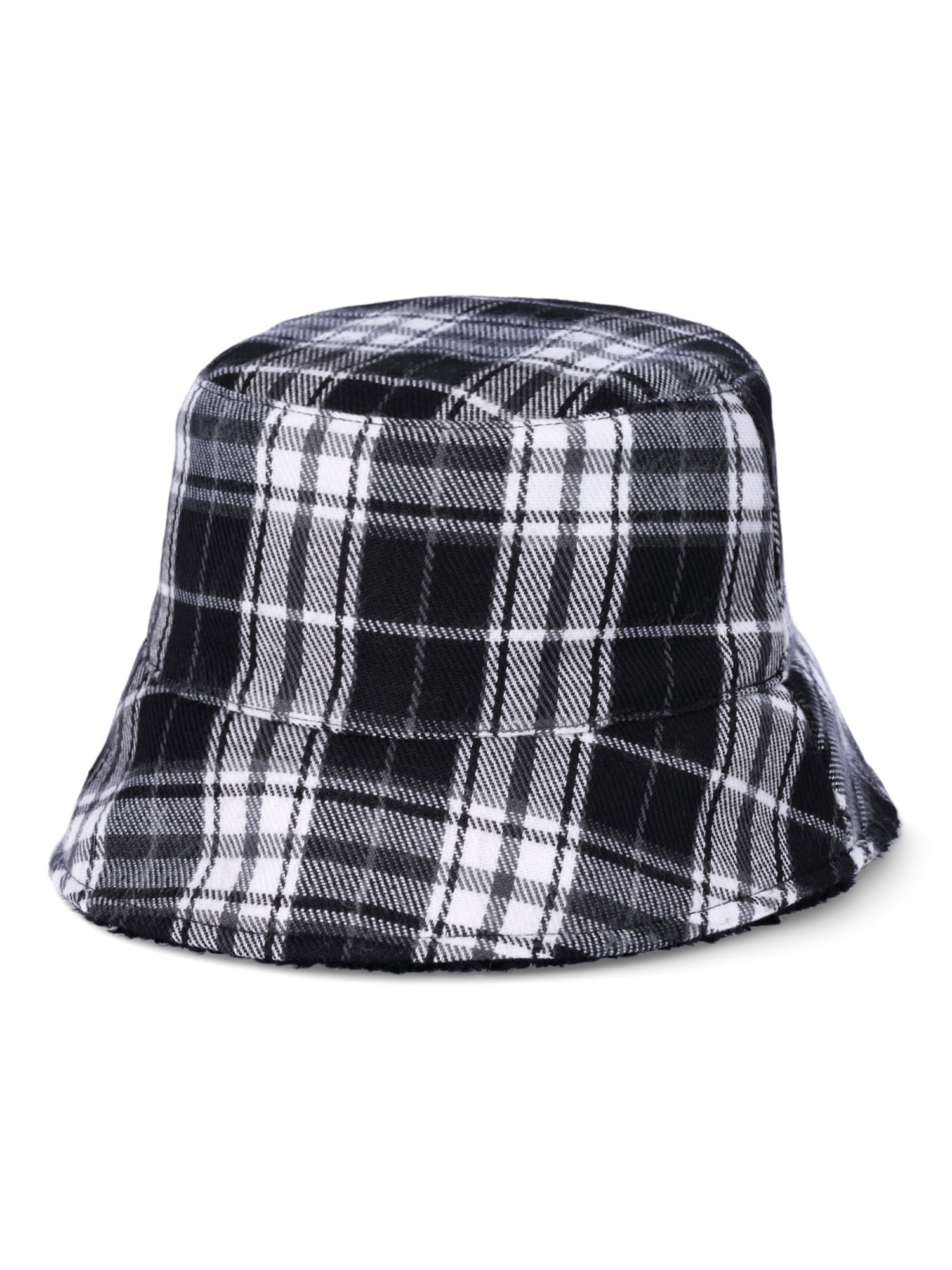 No Boundaries women's Reversible Plaid Bucket Hat - Walmart.com
