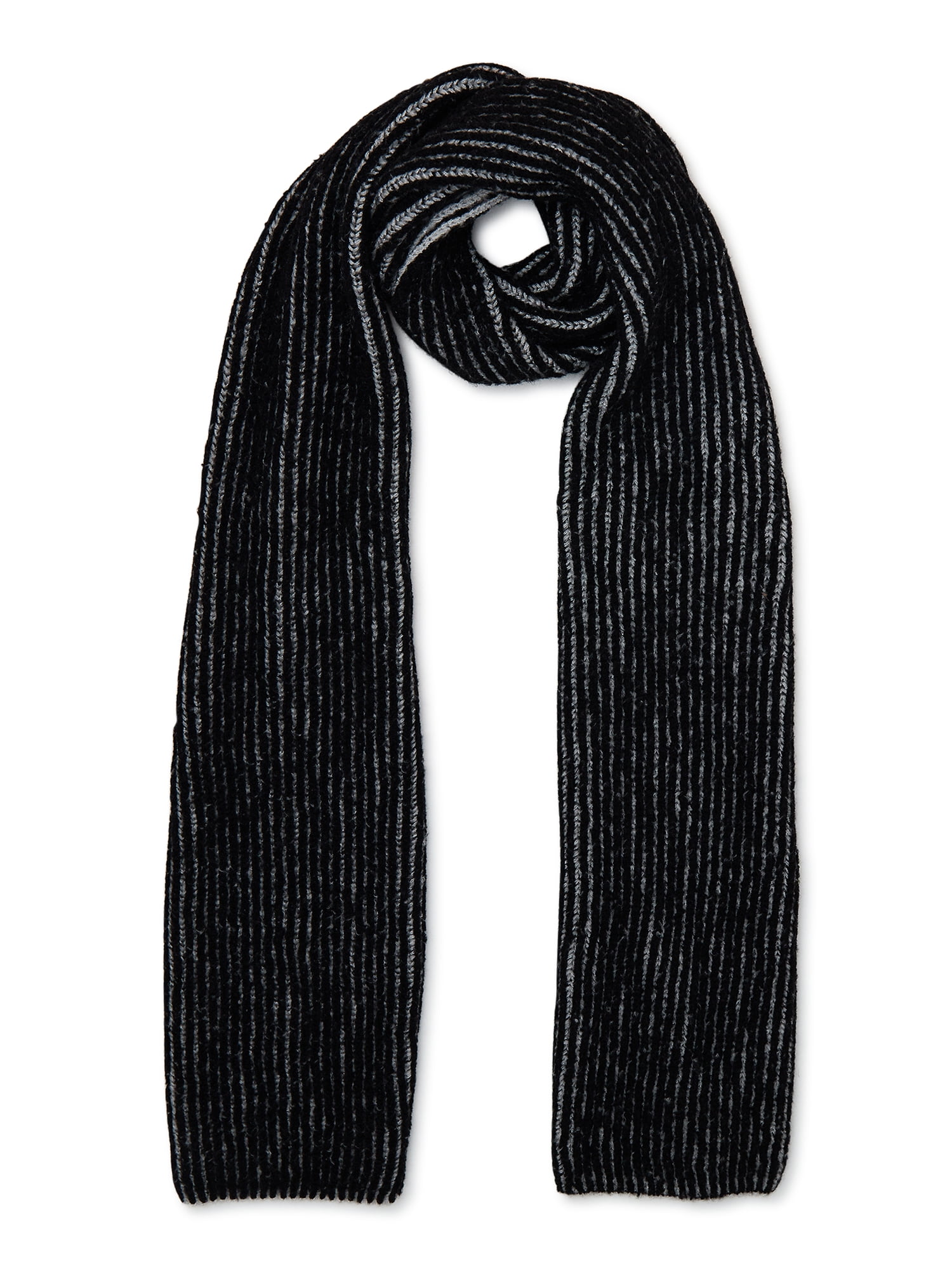 No Boundaries Women's Ribbed Two Color Scarf Black Soot Al Grey ...