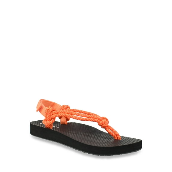No Boundaries Women's Rope Thong Sandal - Walmart.com