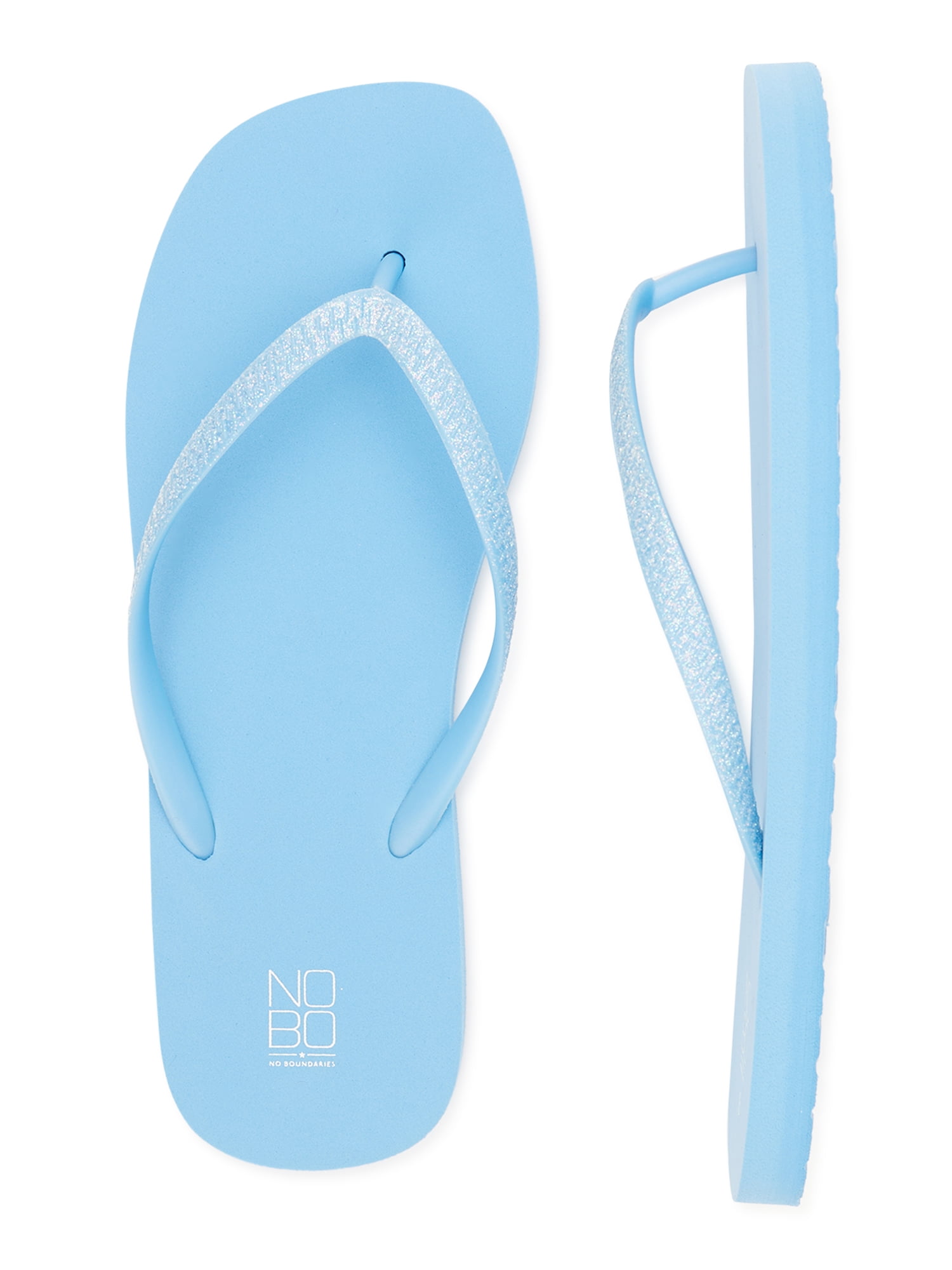 No Boundaries Women's Sandals Soft Straps, Medium Slip-On Blue, 8 ...