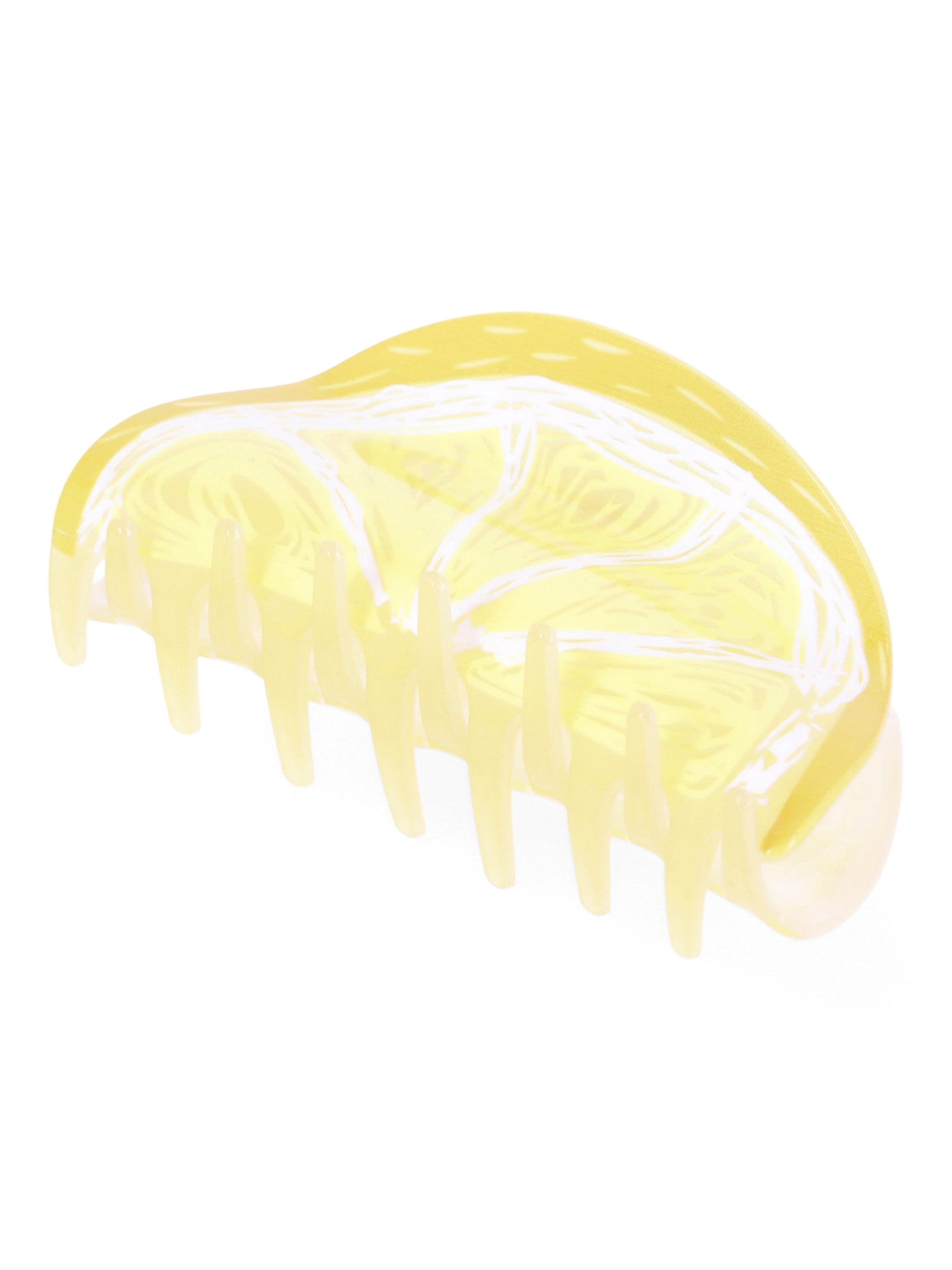 No Boundaries Women's Scribble Lemon Hair Claw Clip, Yellow, Small ...