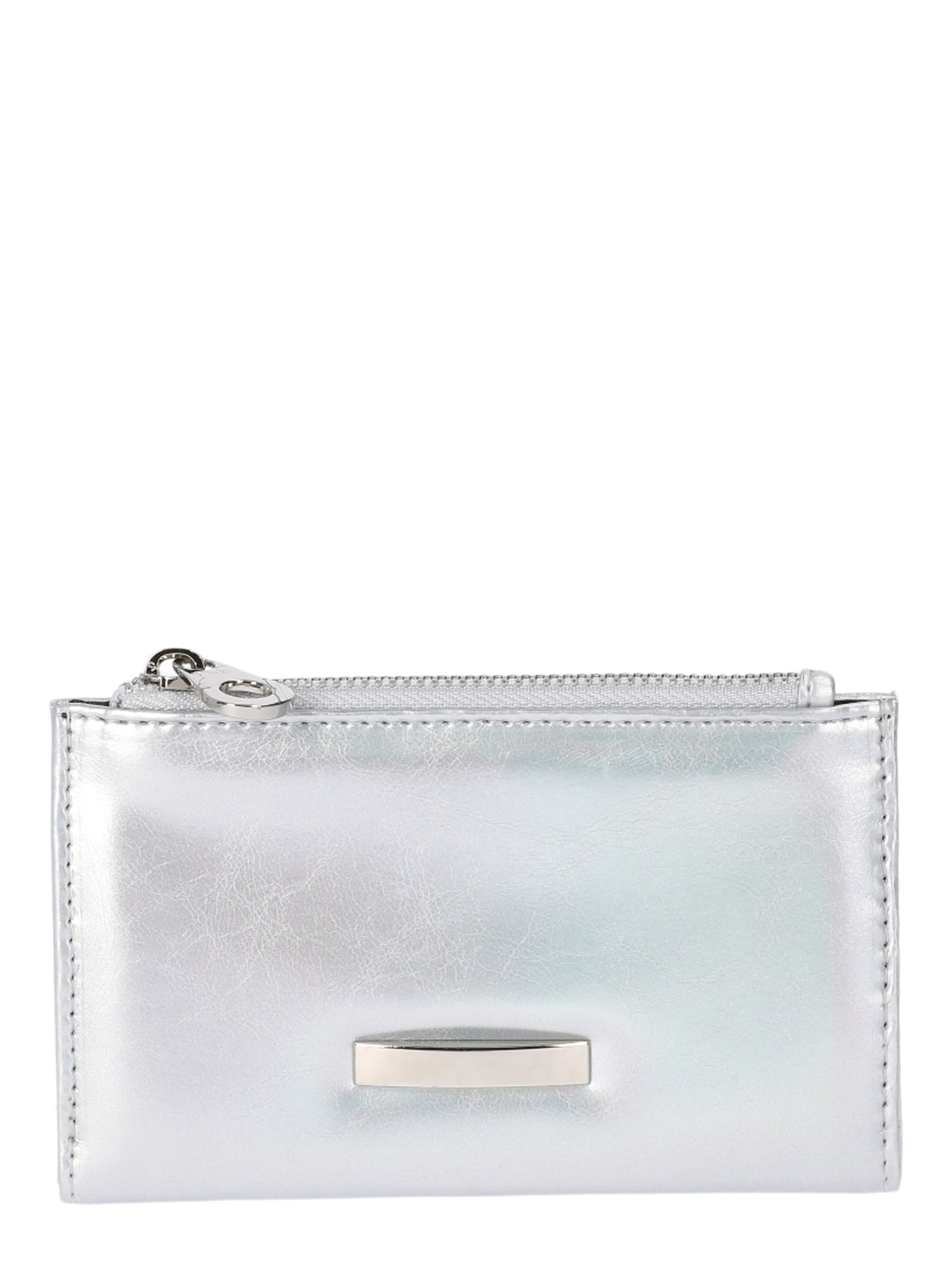 No Boundaries Iridescent Faux Leather Snap Wallet, Women’s - Walmart.com