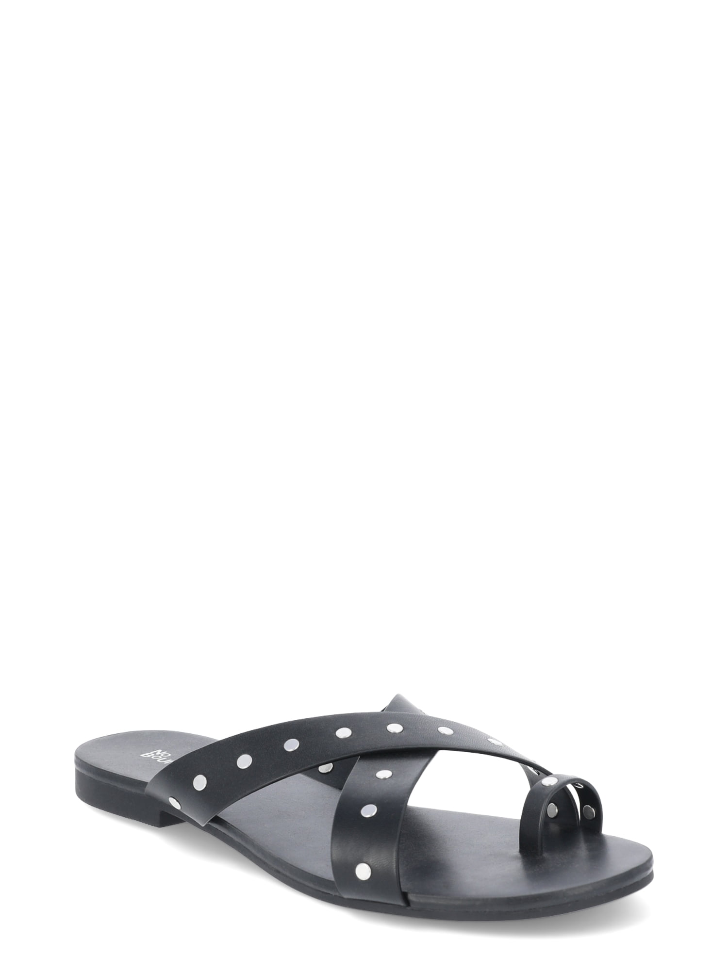 No Boundaries Women's Studded Toe Loop Comfort Sandals - Walmart.com
