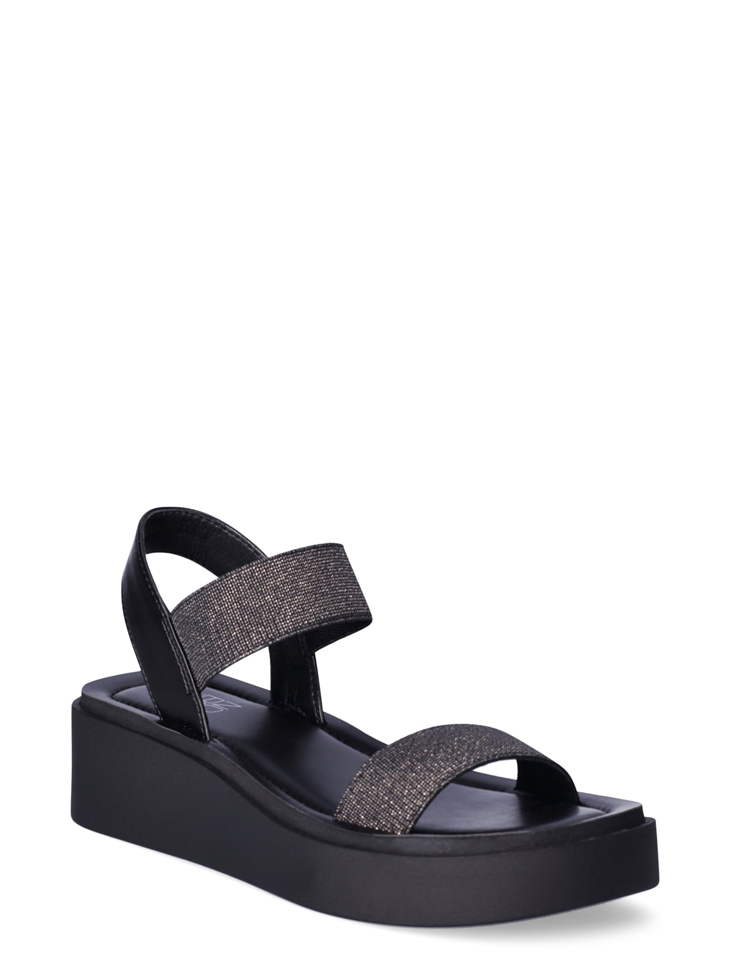 No Boundaries Women’s Textured Strap Low-Heel Platform Sandals ...