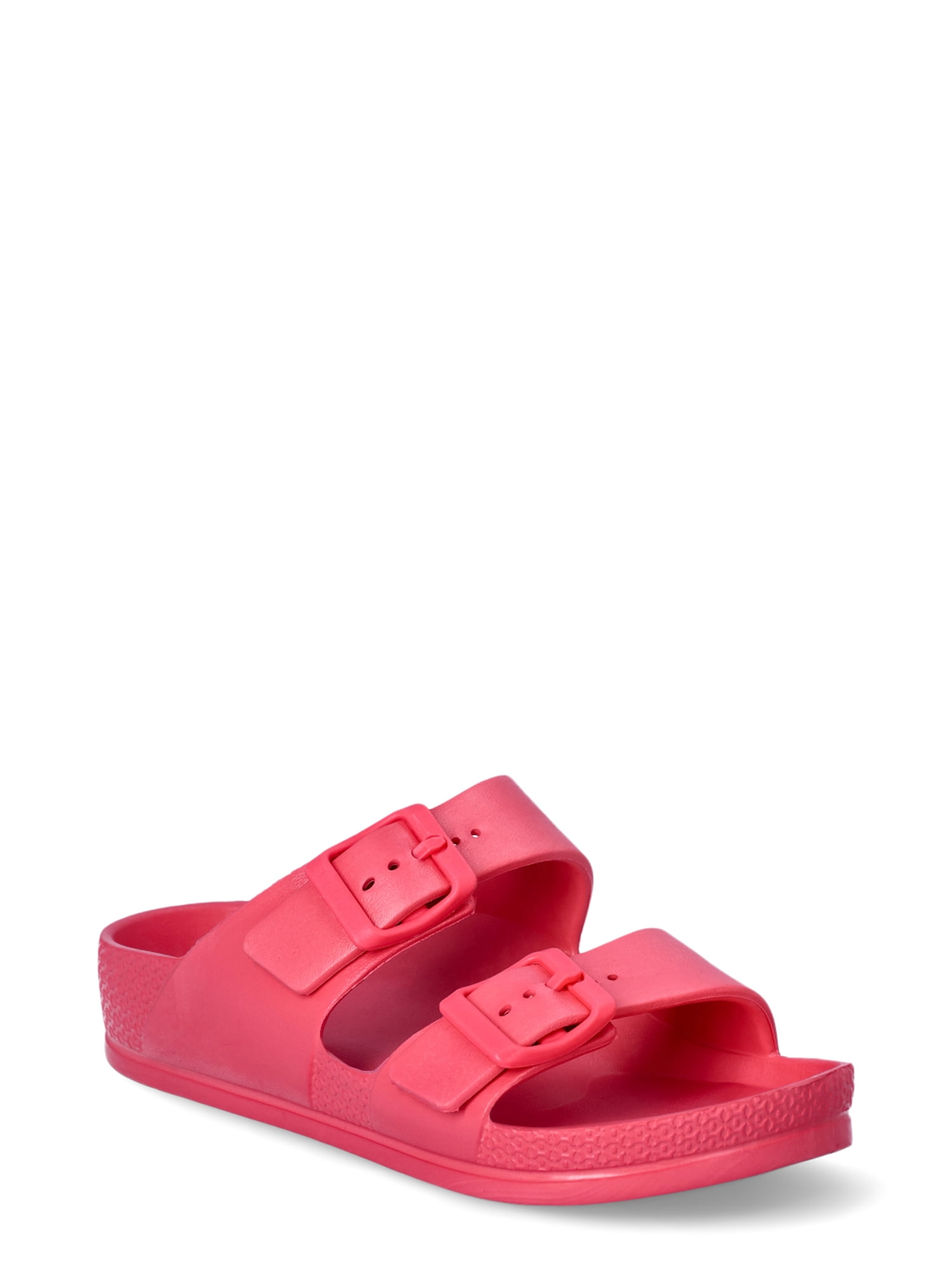 No Boundaries Two Buckle Slide Sandals, Women’s - Walmart.com