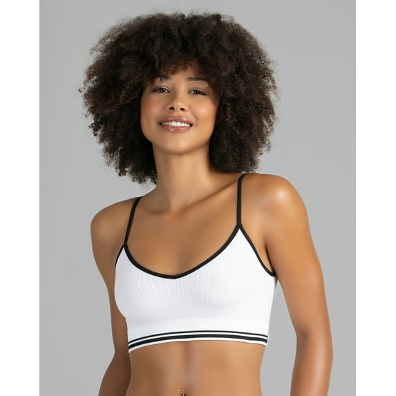 No Boundaries Reversible Seamless Bralette for Women XS-3XL, Two-Way Ribbed Supportive Crop Top ...