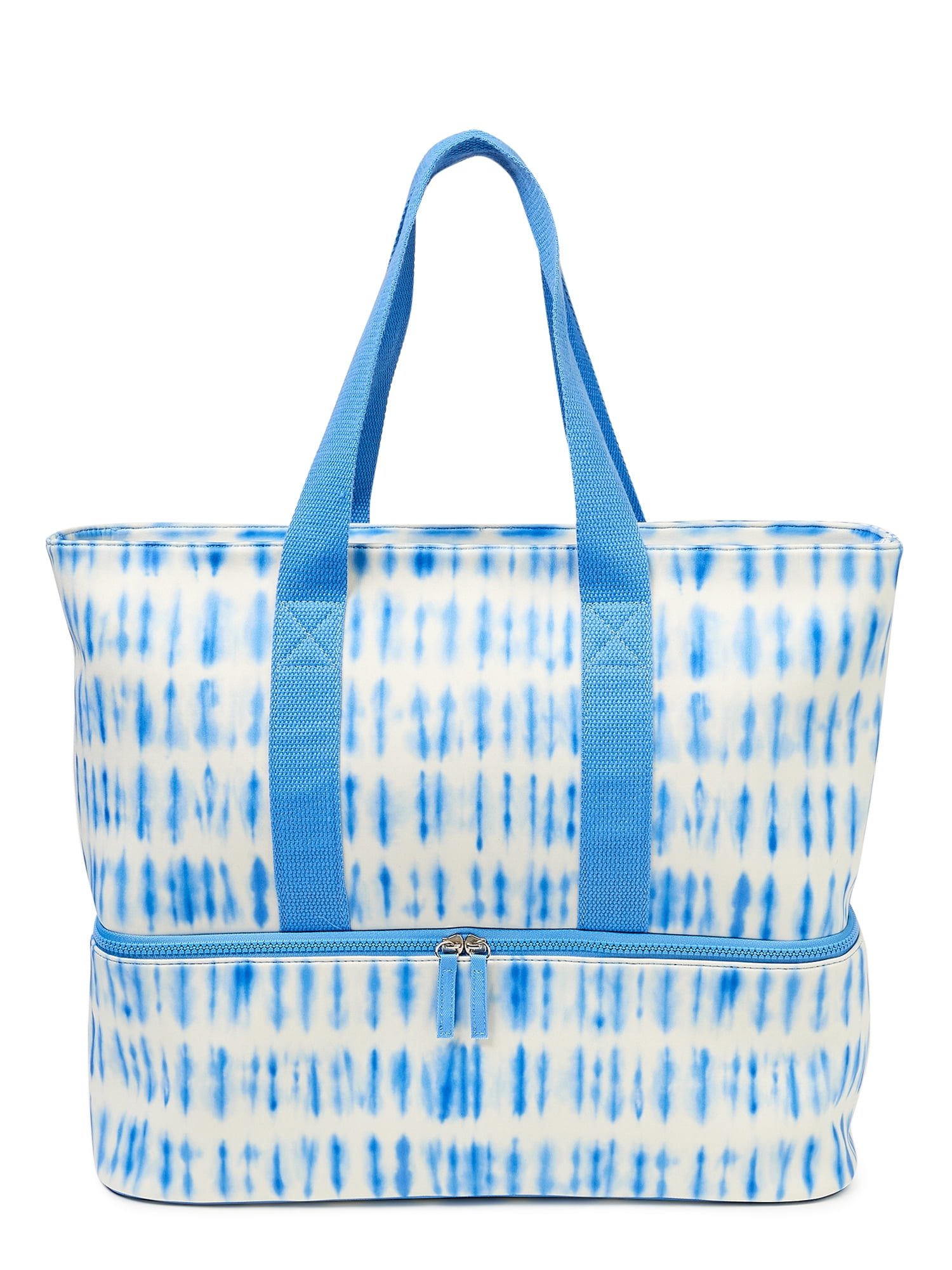 No Boundaries Women’s Zip Bottom Beach Tote Handbag, Peri Ocean Tie Dye ...