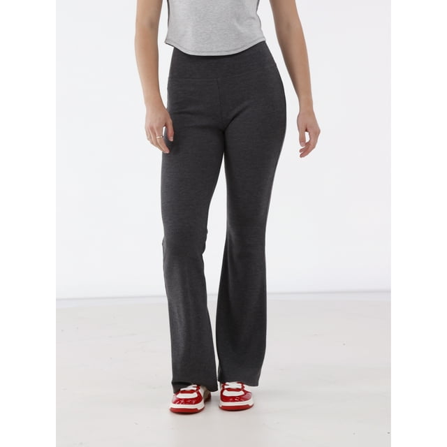 No Boundaries Flare Pants with Foldover Waist, 33" Inseam, Women's ...