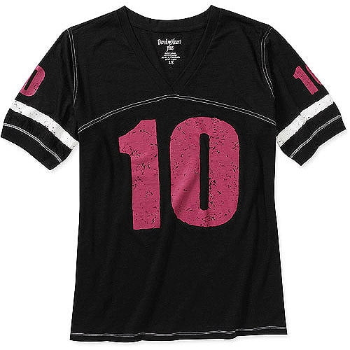 No Boundaries Womens Plus-Size Grid Iron Slub Jersey Top - Walmart.com