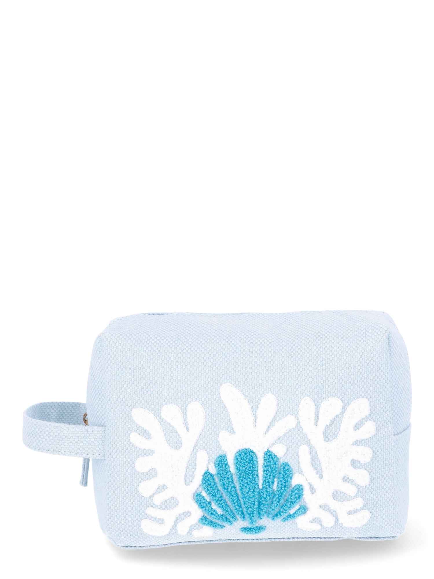 No Boundaries Woven Seashell Pouch, Light Blue - Walmart.com
