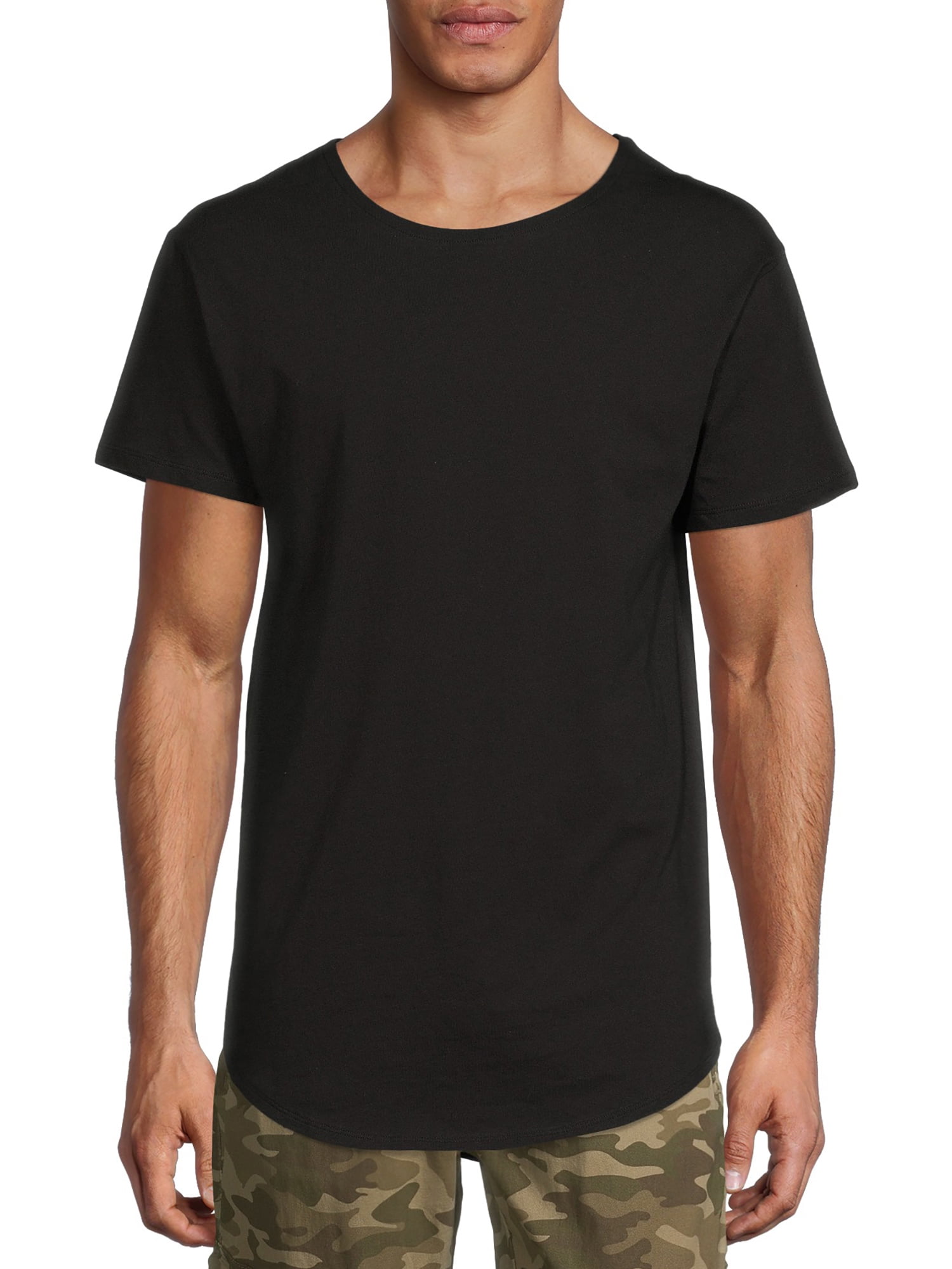 No Boundaries Young Men's Elongated T-Shirt - Walmart.com