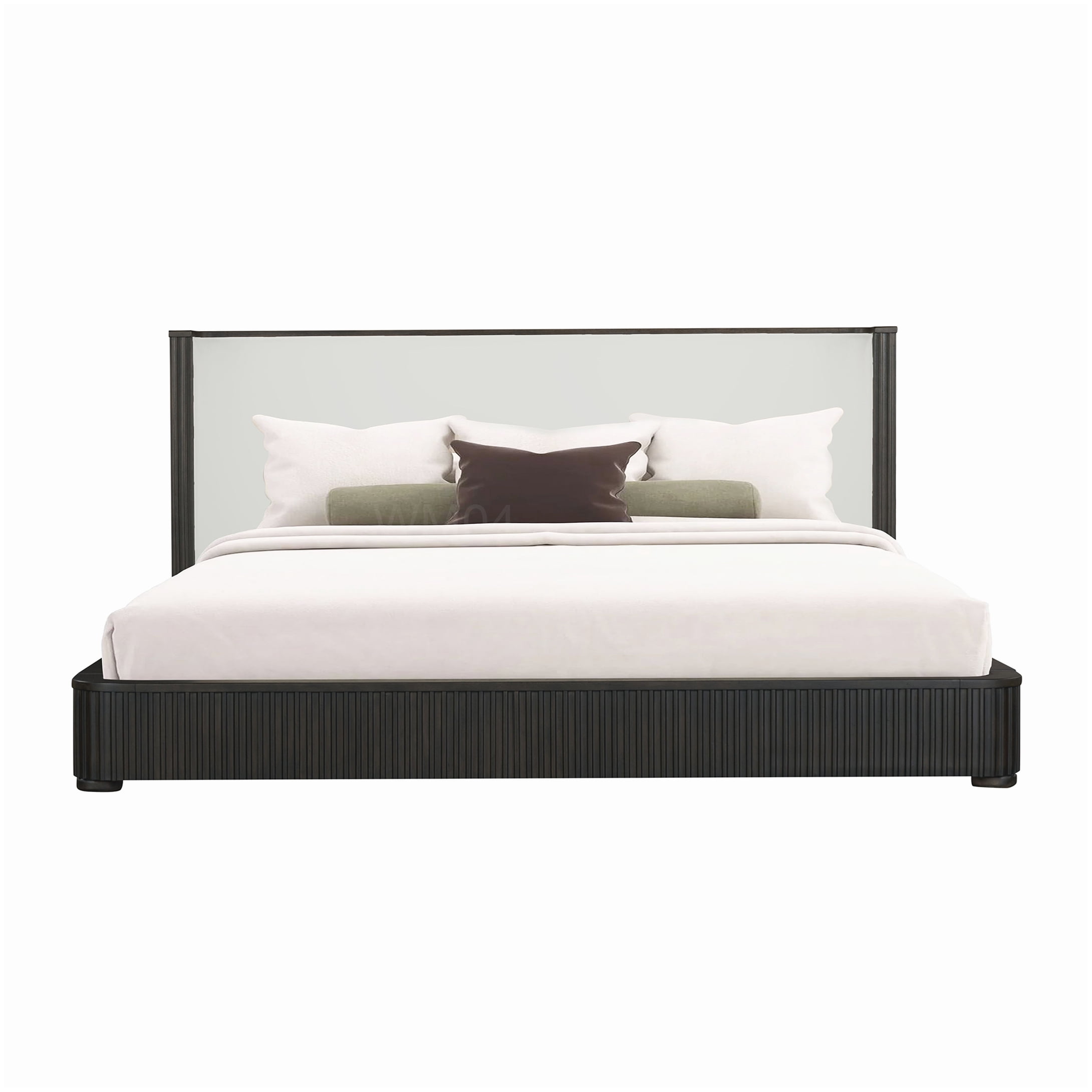 No Box Spring Queen Platform Bed, Upholstered Headboard, Espresso ...