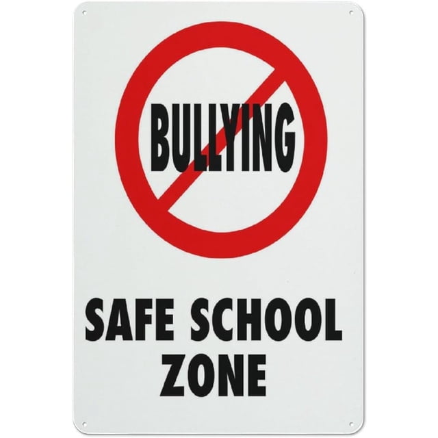 No Bullying Safe School Zone Sign 12 X 8 Inches Reflective Aluminum ...