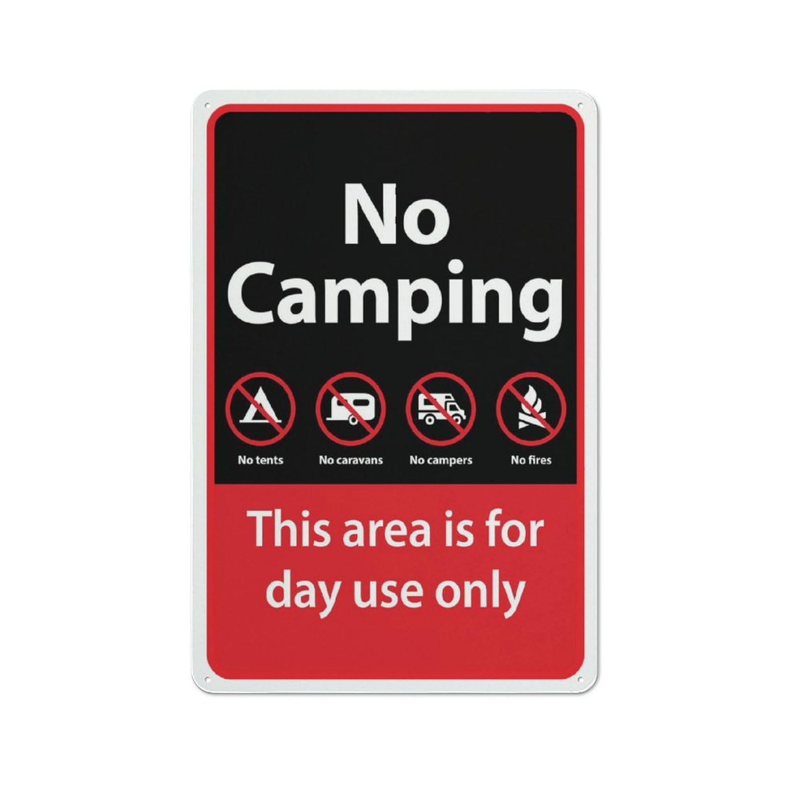 No Camping This Area Is For Day Use Only Sign Outdoor Metal Sign Metal ...