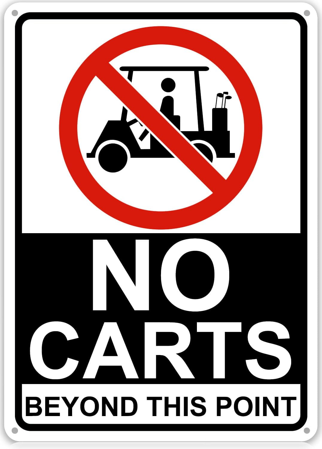 No Carts Beyond This Point Activity Golf Safety Metal Tin Signs Funny ...