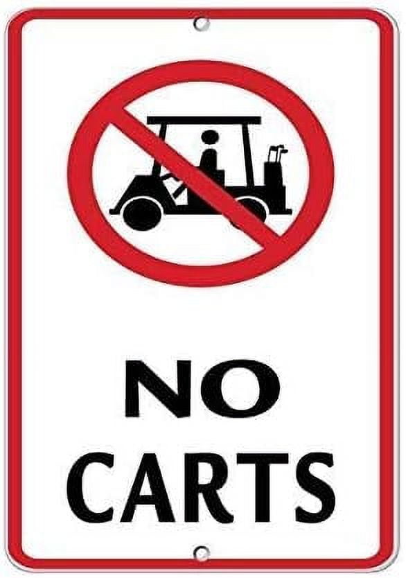 No Carts with Graphic Activity Sign Golf Sign Golf Cart Sign Warning ...