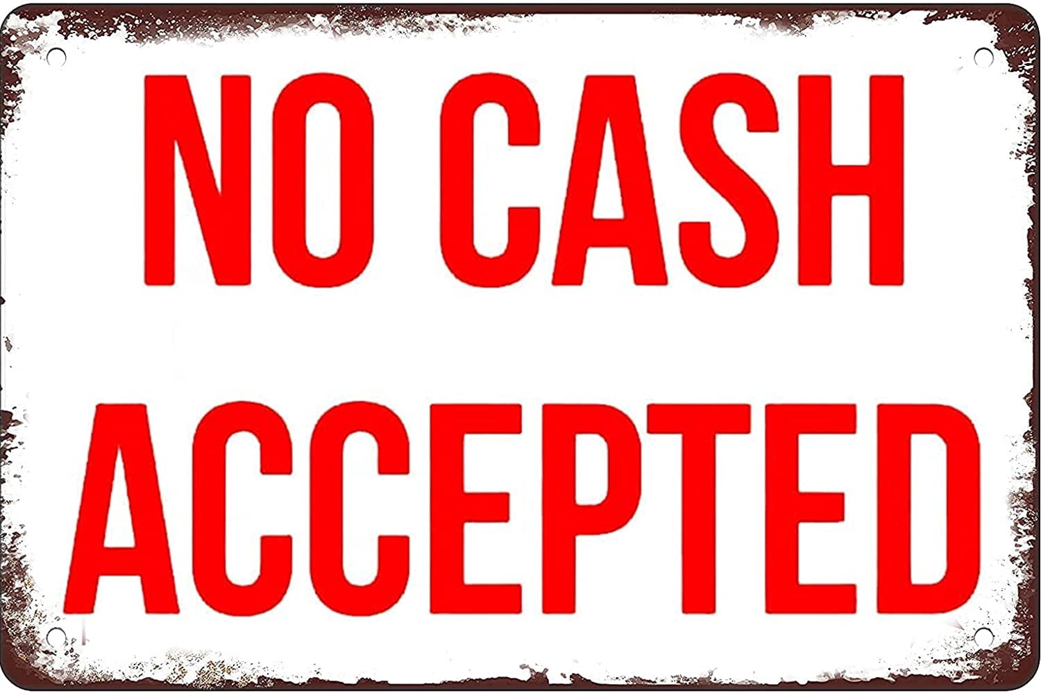 No Cash Accepted No Parking Funny Bar Wall Decor Home Decor Retro Sign ...