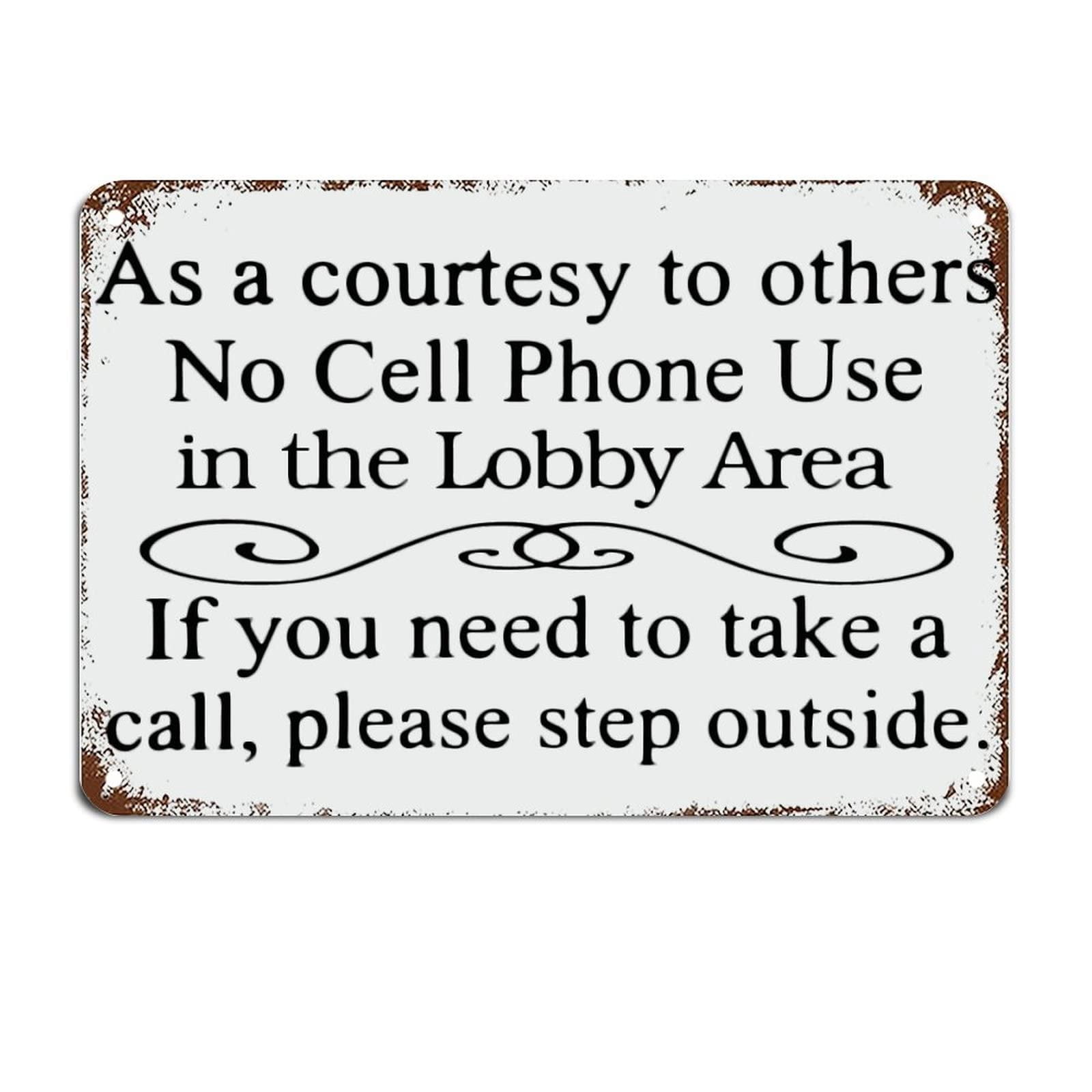 No Cell Phone Use As A Courtesy to Others No Cell Phone Signs with ...
