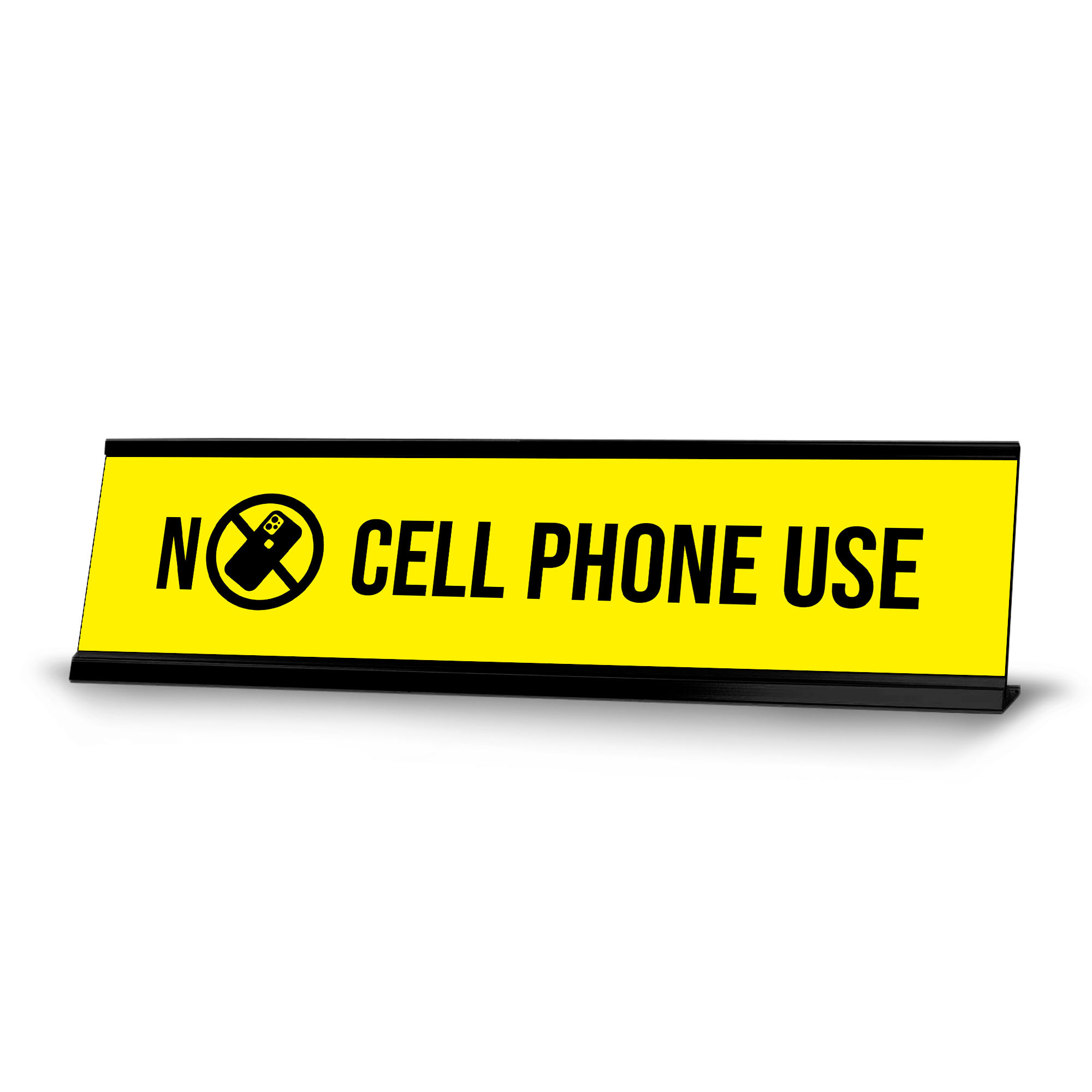 No Cell Phone Use Yellow Black Frame, Desk Sign (2 x 8") - Walmart.com
