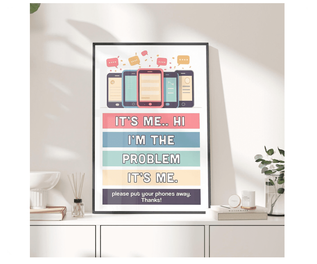 No Cell Phones Sign Poster Or Gen Z Slang Class Posters High School ...
