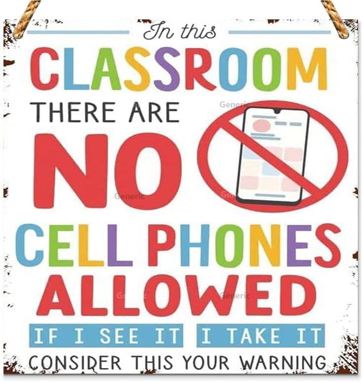 No Cellphones Allowed Sign School Classroom Decor, Classroom Management ...
