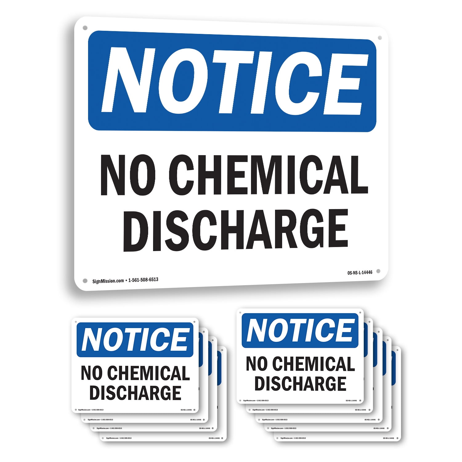 No Chemical Discharge OSHA Notice Aluminum Sign 10 Inch x 7 Inch - 10 ...
