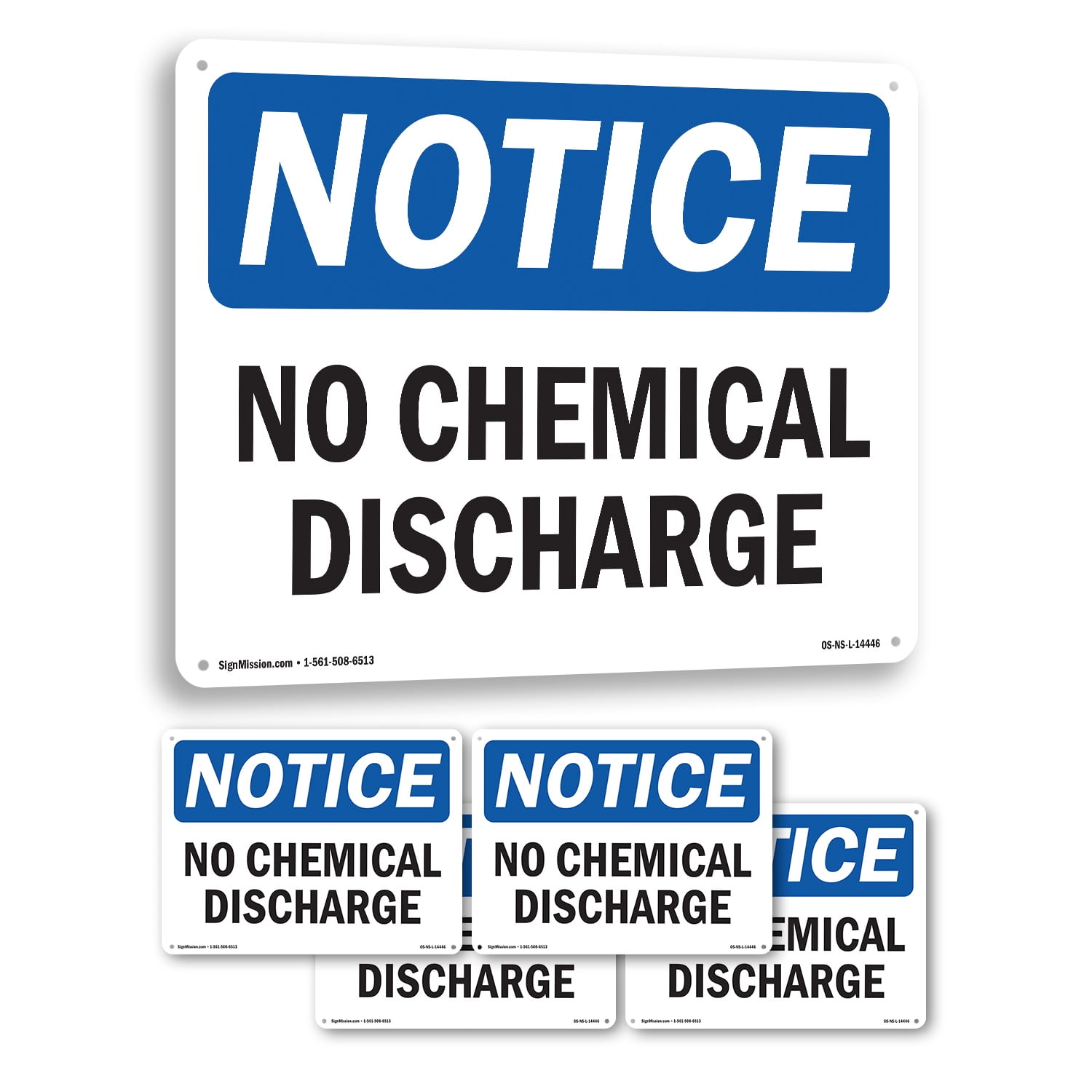 No Chemical Discharge OSHA Notice Aluminum Sign 18 Inch x 12 Inch - 5 ...