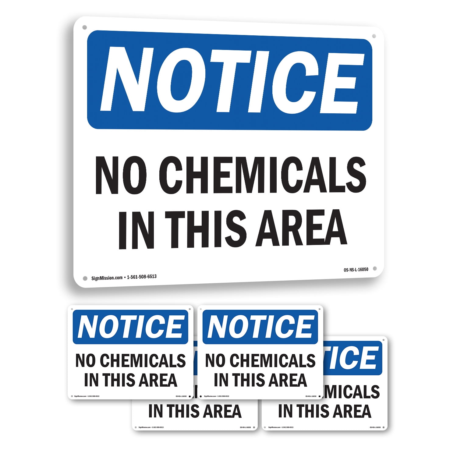 No Chemicals In This Area OSHA Notice Aluminum Sign 10 Inch x 7 Inch ...