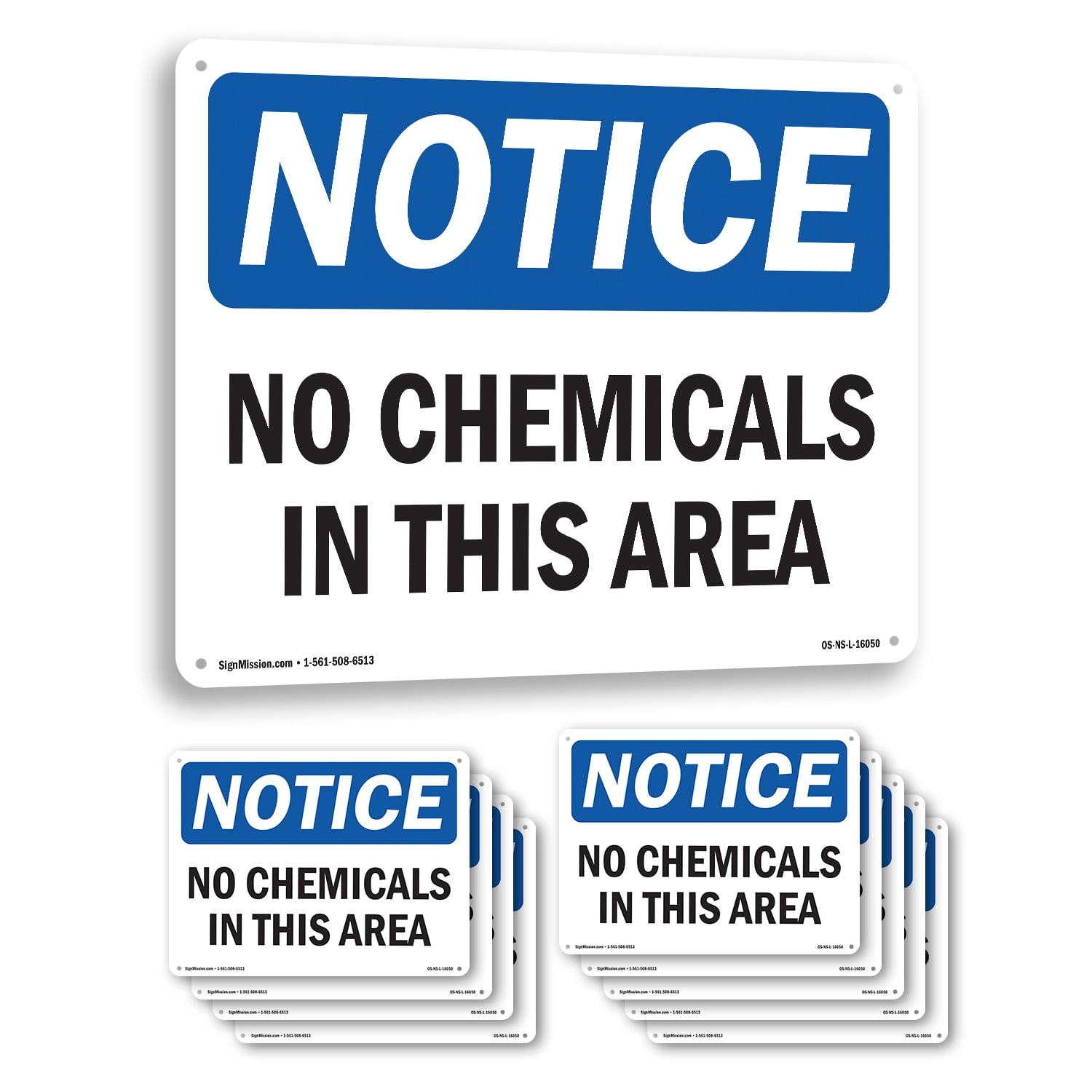 No Chemicals In This Area OSHA Notice Aluminum Sign 24 Inch x 18 Inch ...