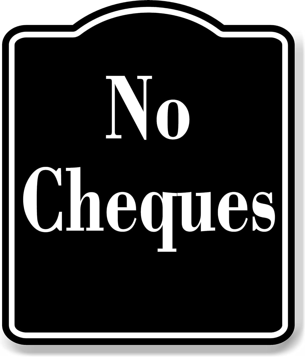 No Cheques Spanish Muestra al aire libre firmar BLACK Aluminum ...